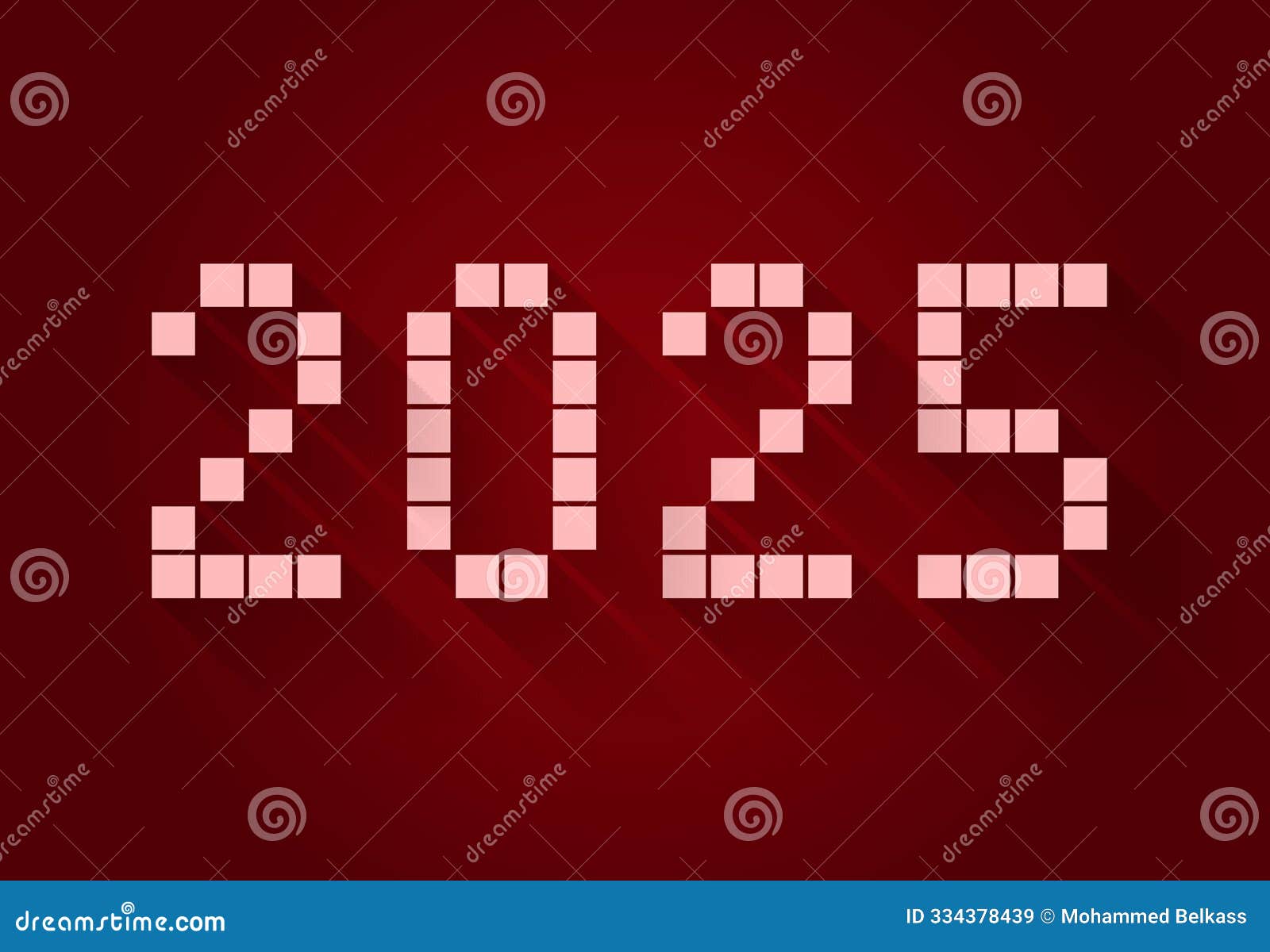 Happy New Year 2025 Pixel Design Red Abstract Vector Stock Vector ...