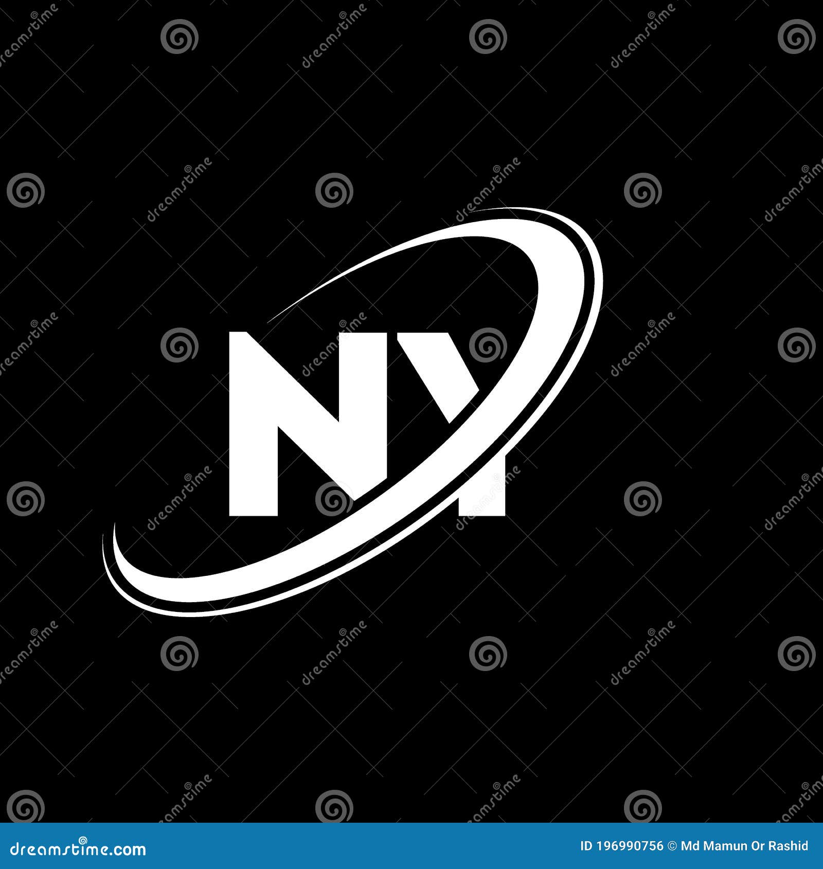 NY N Y Letter Logo Design. Initial Letter NY Linked Circle Uppercase ...