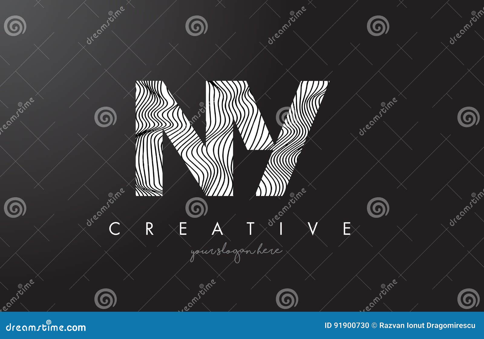 NY N Y Letter Logo with Zebra Lines Texture Design Vector. Stock Vector ...
