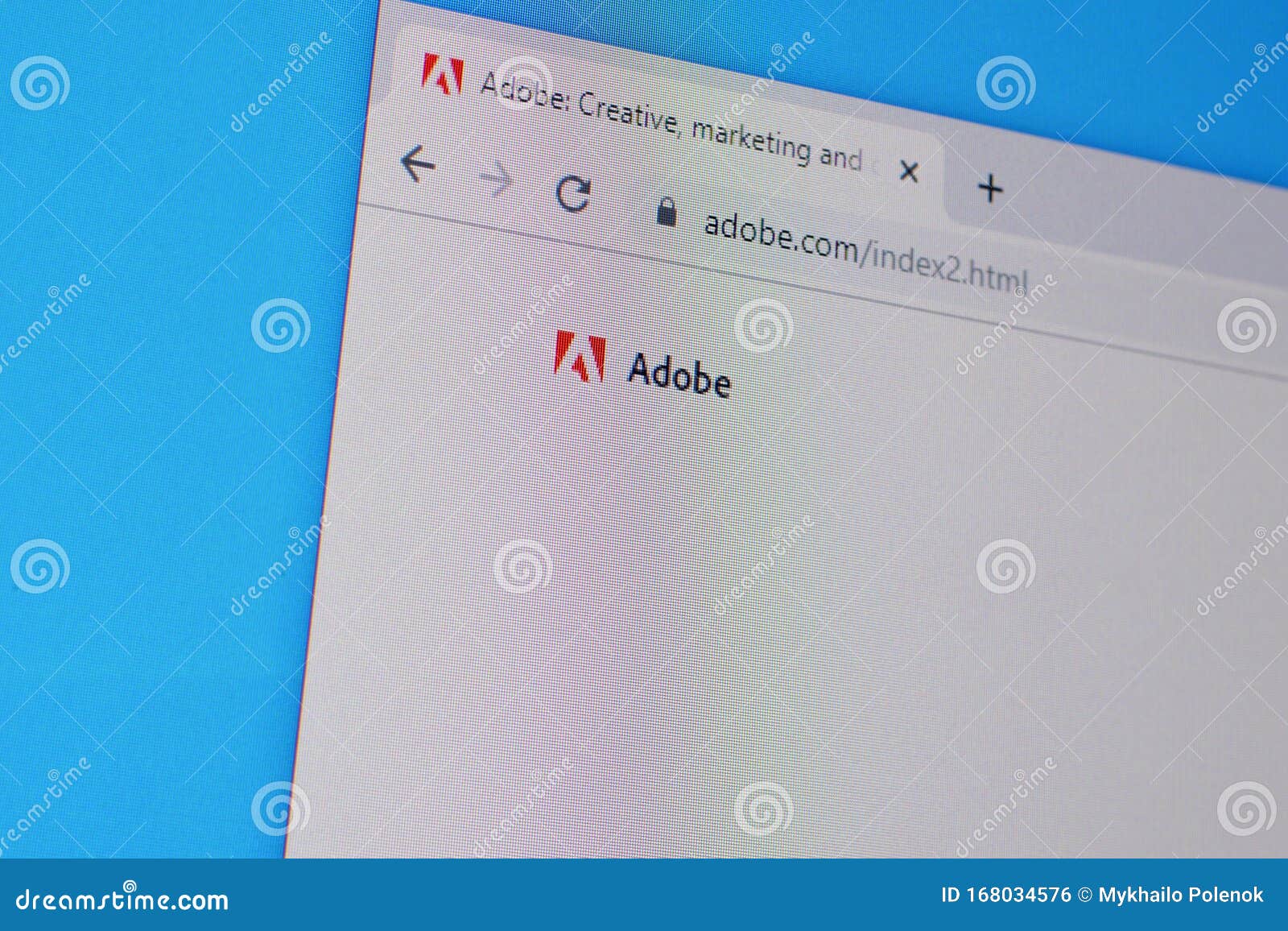 Homepage of Adobe Website on the Display of PC, Url - Adobe.com ...