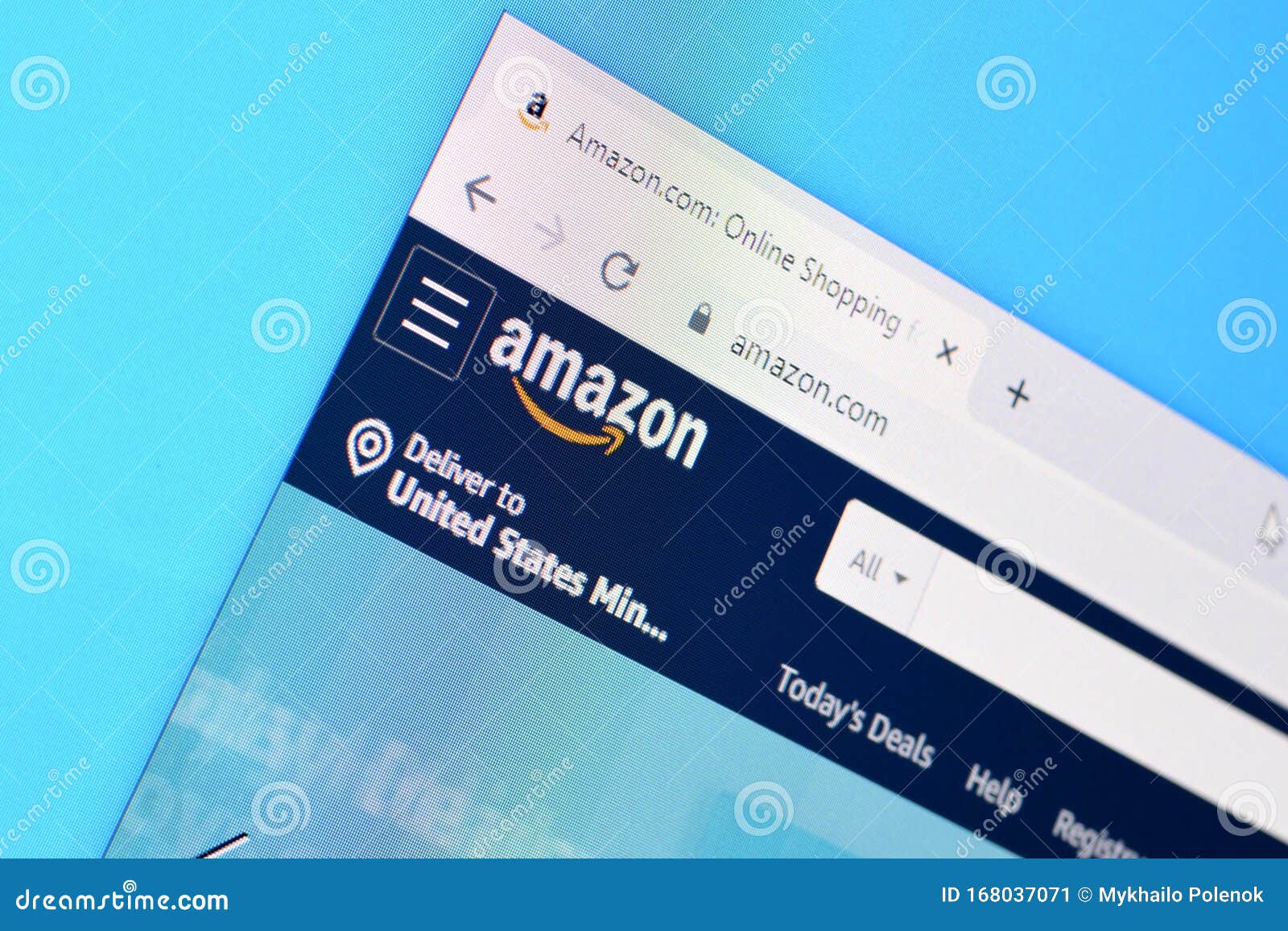 Homepage of Amazon Website on the Display of PC, Url - Amazon.com ...