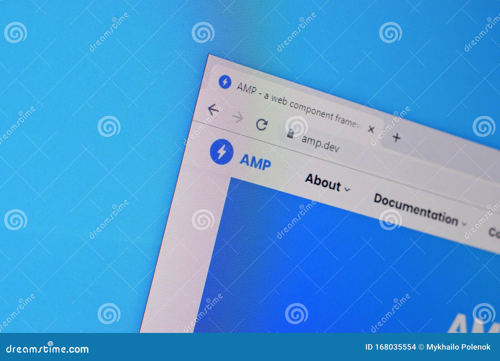 Homepage of Amp Website on the Display of PC, Url - Amp.dev Editorial ...