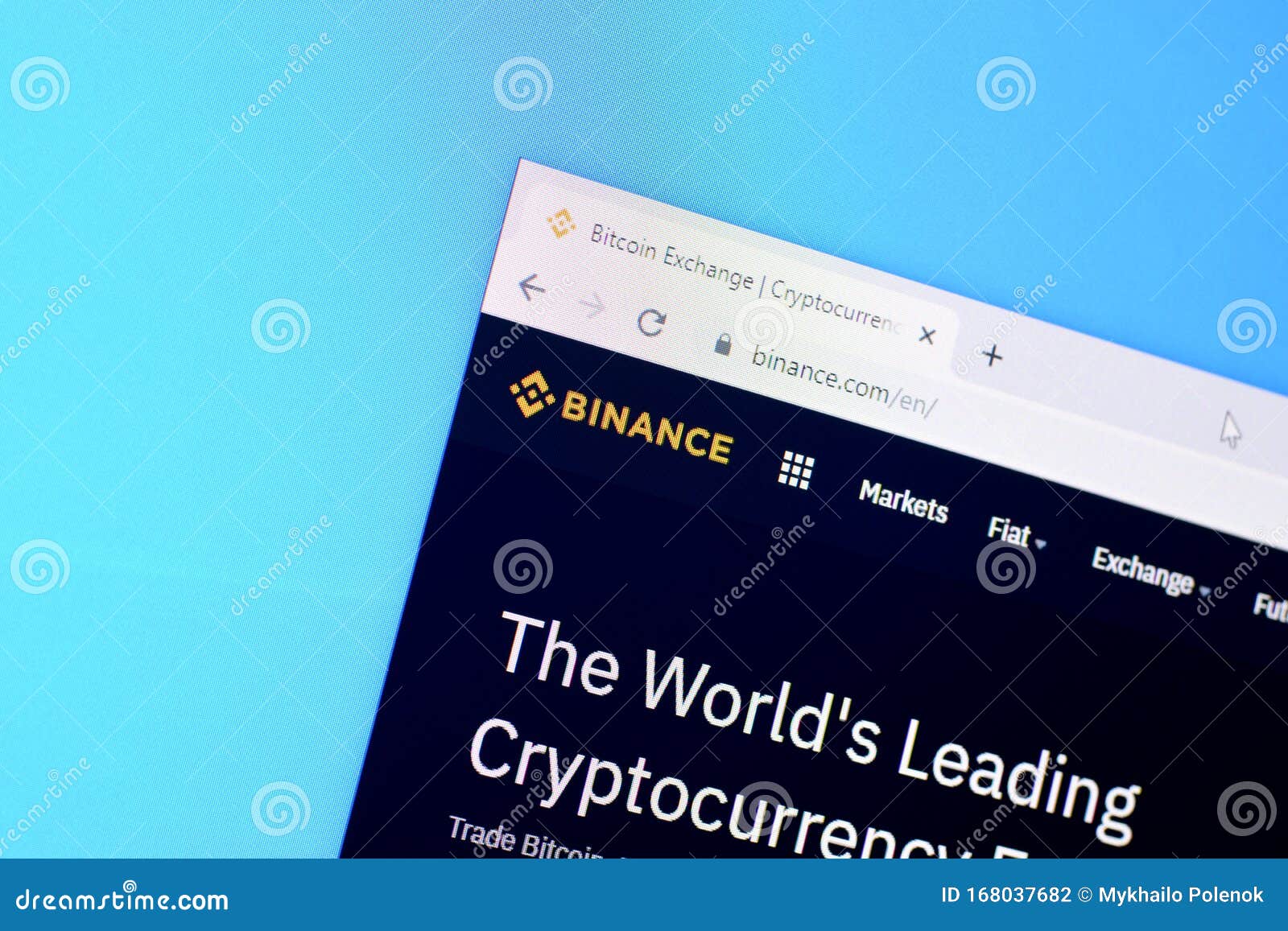 Homepage of Binance Website on the Display of PC, Url - Binance.com ...