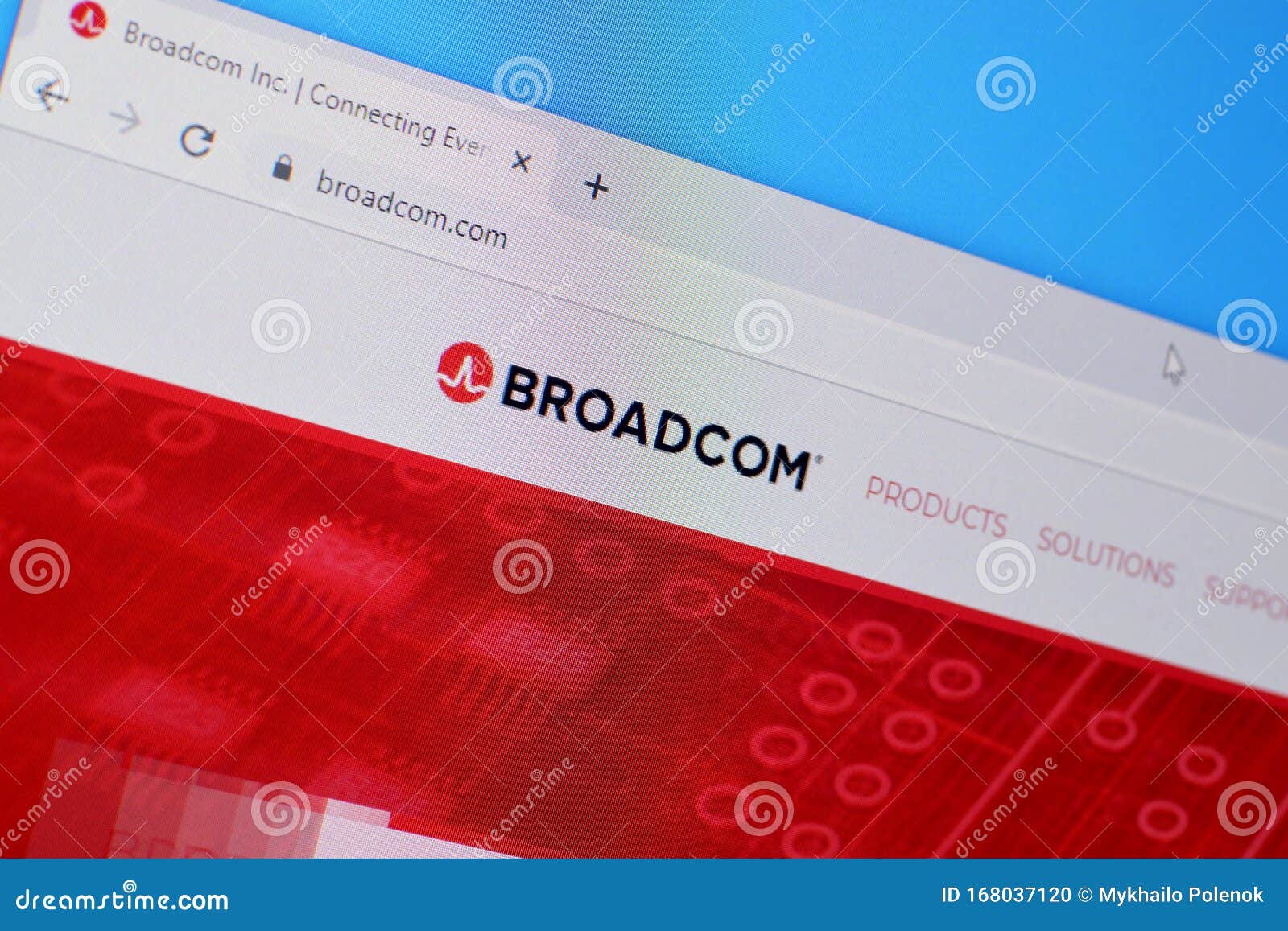 Homepage of Broadcom Website on the Display of PC, Url - Broadcom.com ...