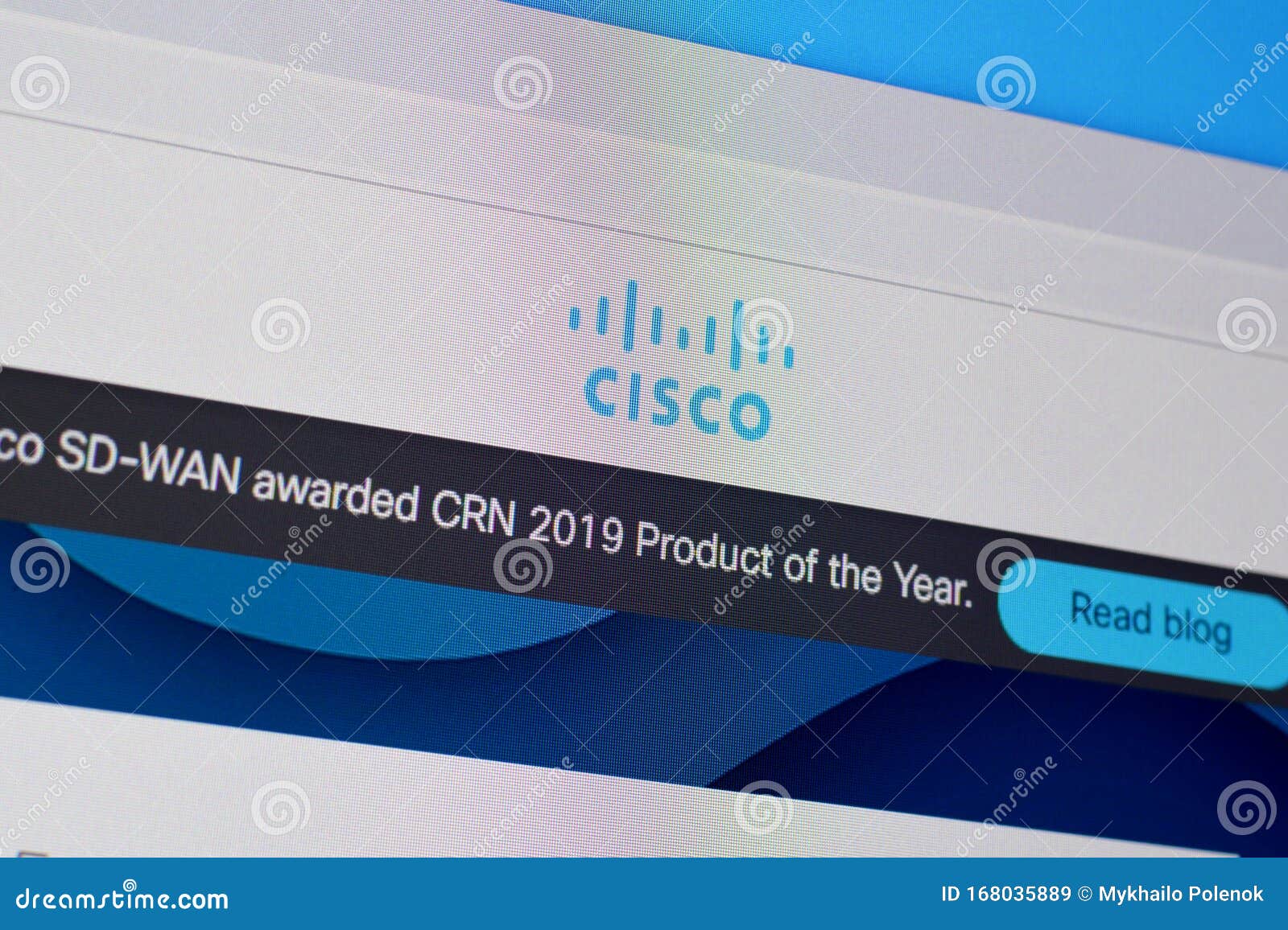 Homepage of Cisco Website on the Display of PC, Url - Cisco.com ...