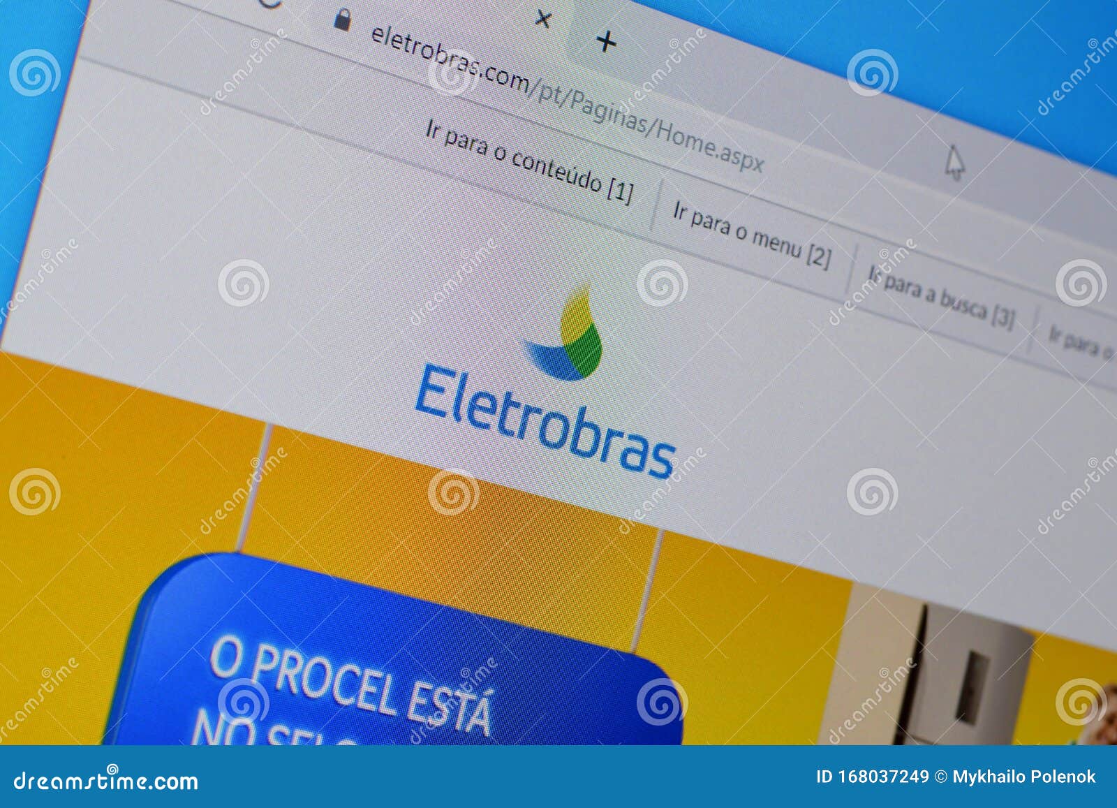 Homepage of Eletrobras Website on the Display of PC, Url - Eletrobras ...