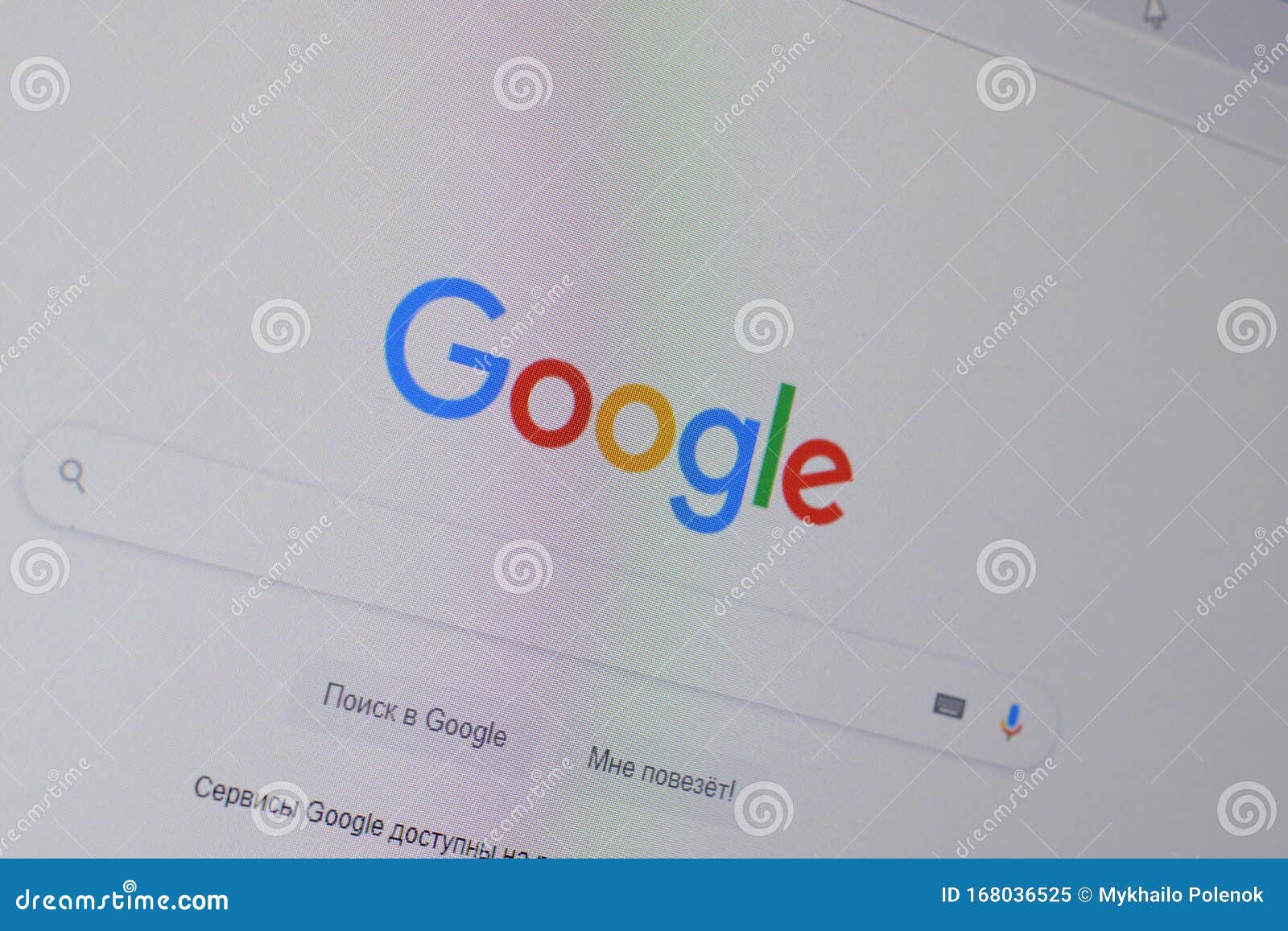 Homepage of Google Website on the Display of PC, Url - Google.com ...