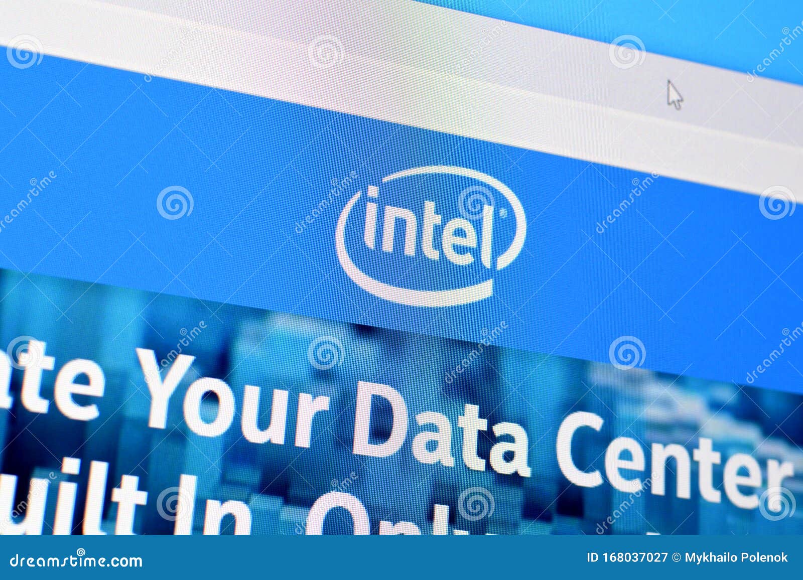 Homepage of Intel Website on the Display of PC, Url - Intel.com ...