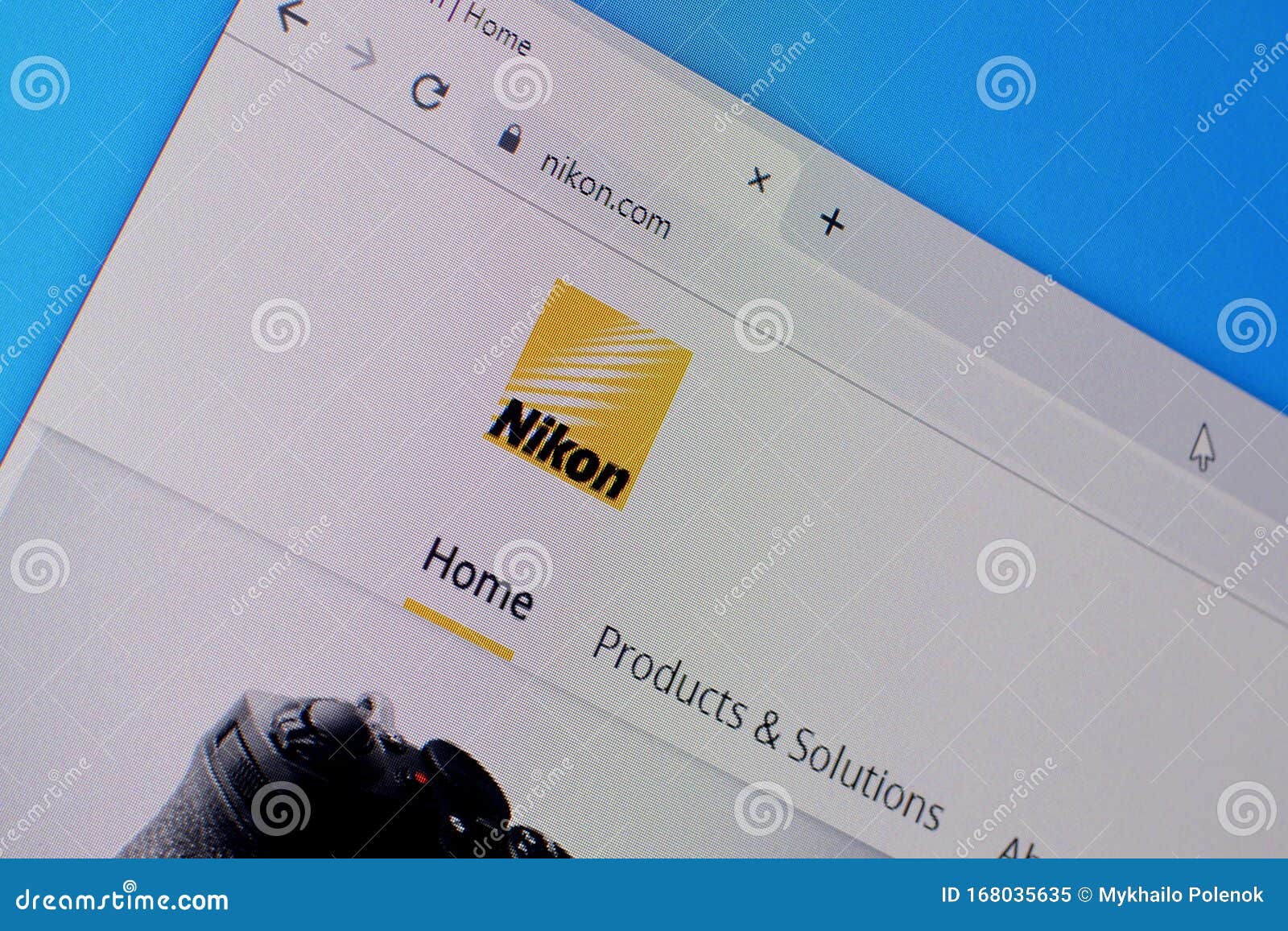 Homepage of Nikon Website on the Display of PC, Url - Nikon.com ...