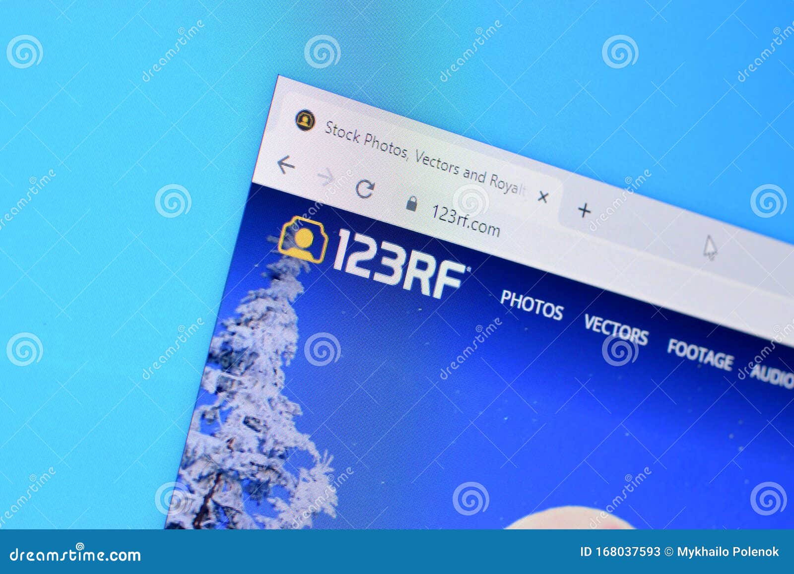 Homepage of 123rf Website on the Display of PC, Url - 123rf.com ...