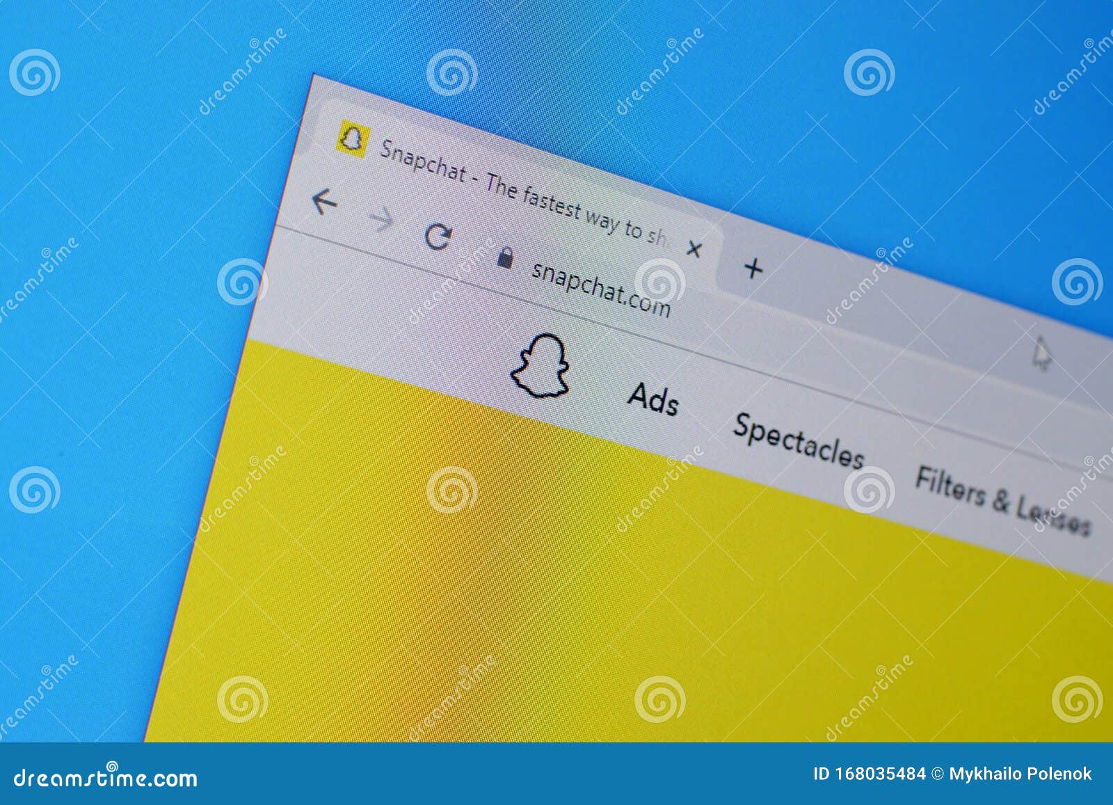 Homepage of Snapchat Website on the Display of PC, Url - Snapchat.com ...