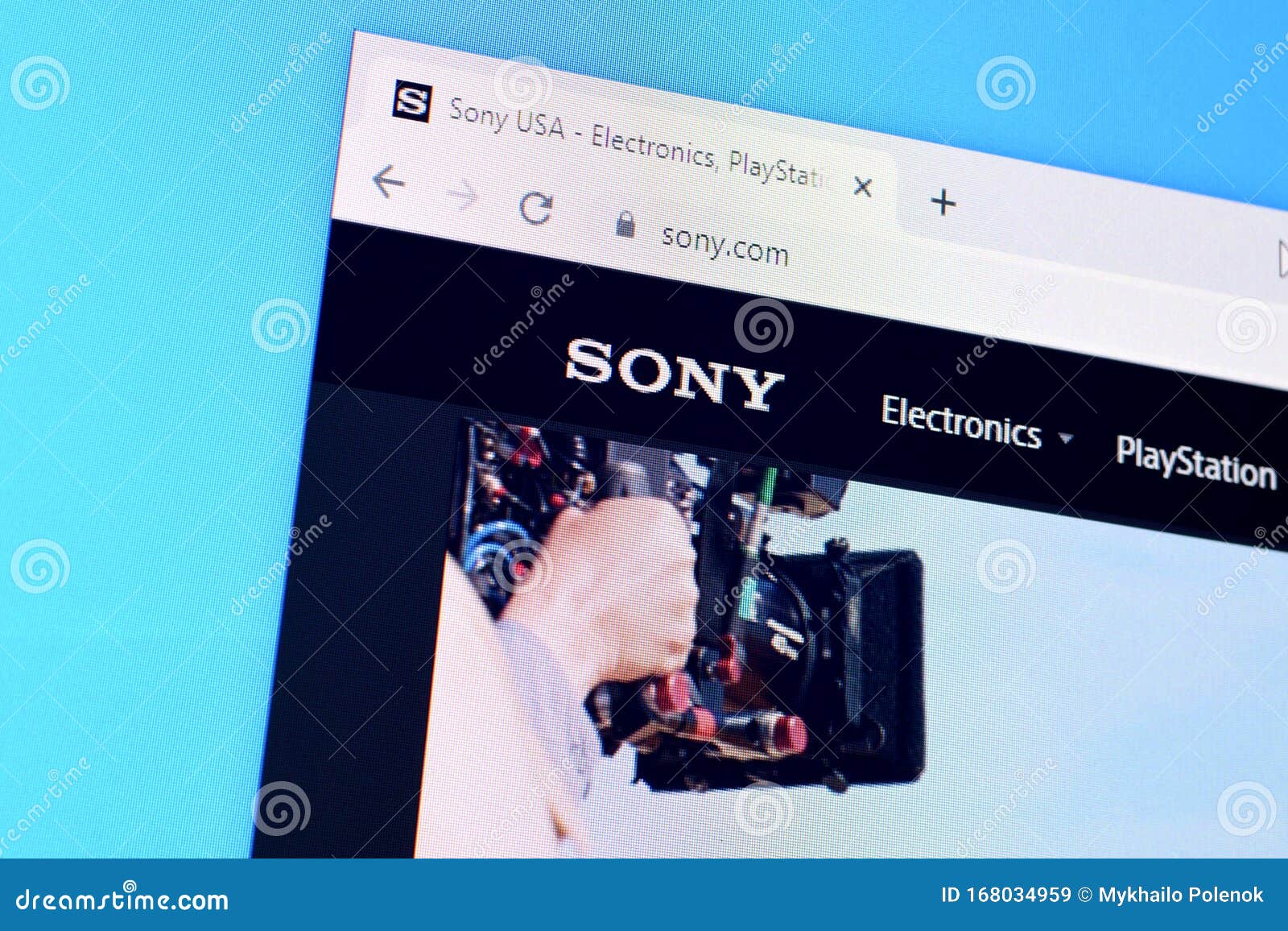 Homepage of Sony Website on the Display of PC, Url - Sony.com Editorial ...