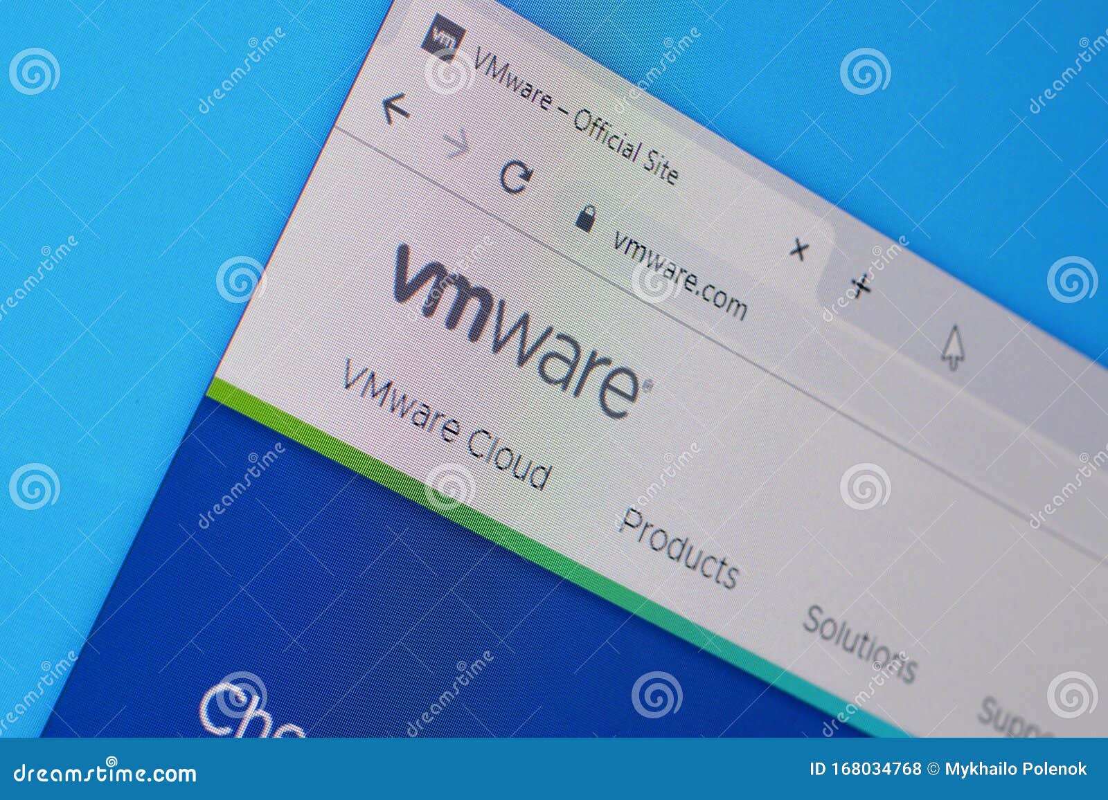 Homepage of Vmware Website on the Display of PC, Url - Vmware.com ...