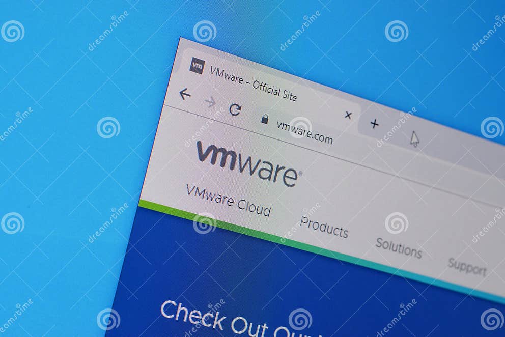 Homepage of Vmware Website on the Display of PC, Url - Vmware.com ...