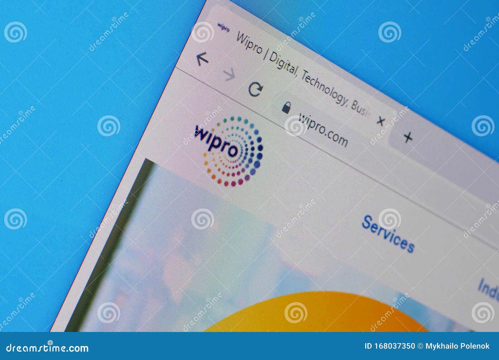 Homepage of Wipro Website on the Display of PC, Url - Wipro.com ...