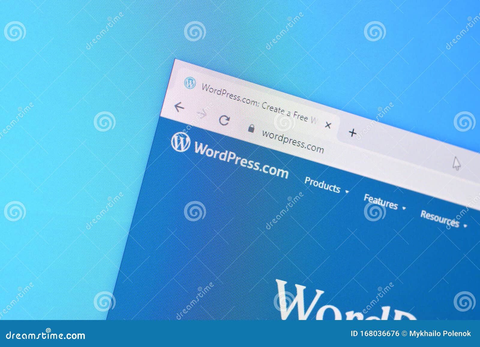 Homepage of Wordpress Website on the Display of PC, Url - Wordpress.com ...