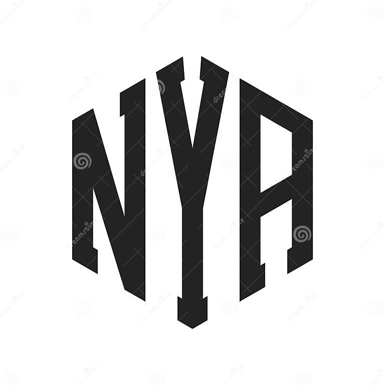 NYA Logo Design. Initial Letter NYA Monogram Logo Using Hexagon Shape ...
