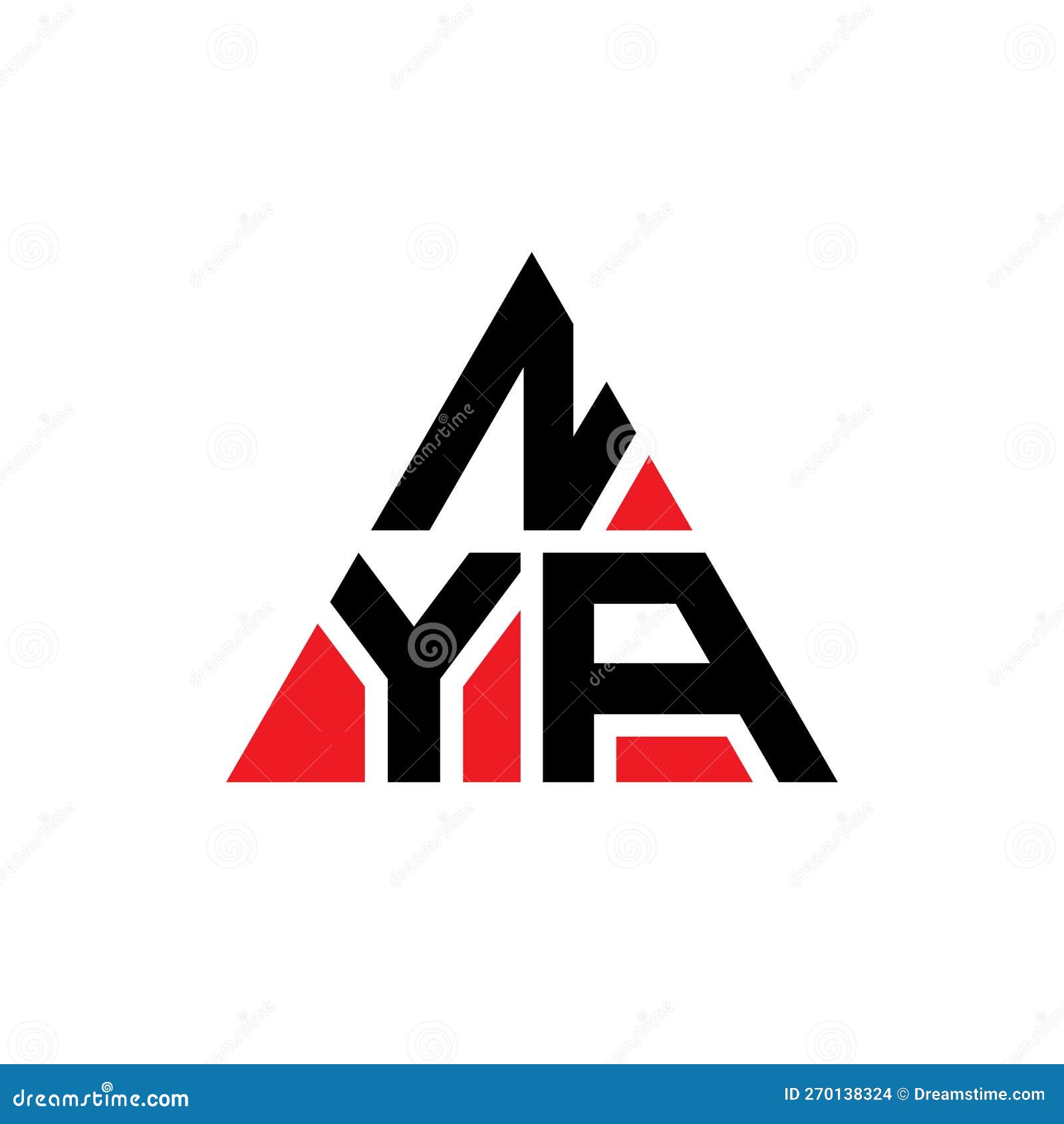 NYA Triangle Letter Logo Design With Triangle Shape. NYA Triangle Logo ...