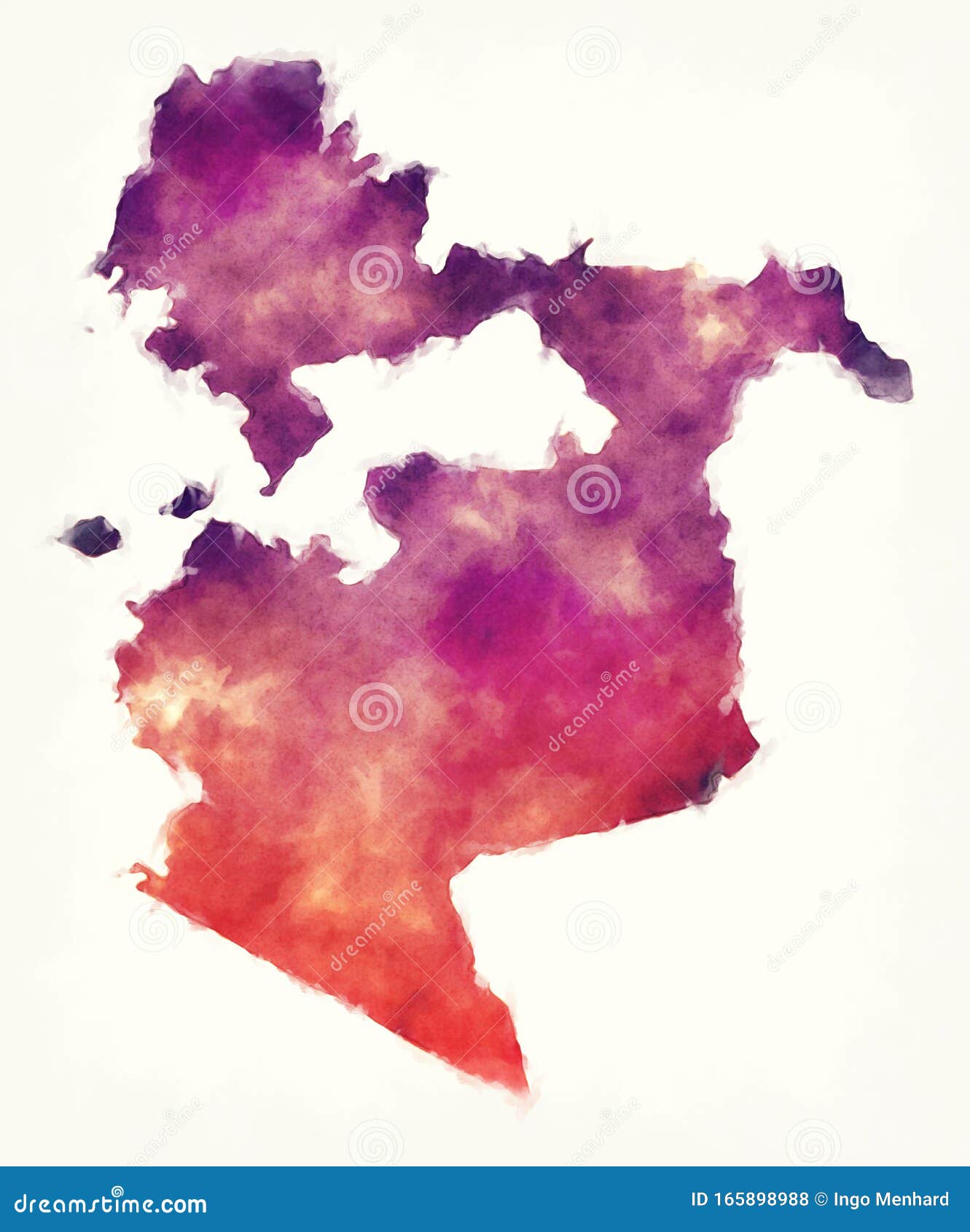 Nyanza Province Watercolor Map of Kenya Stock Illustration ...