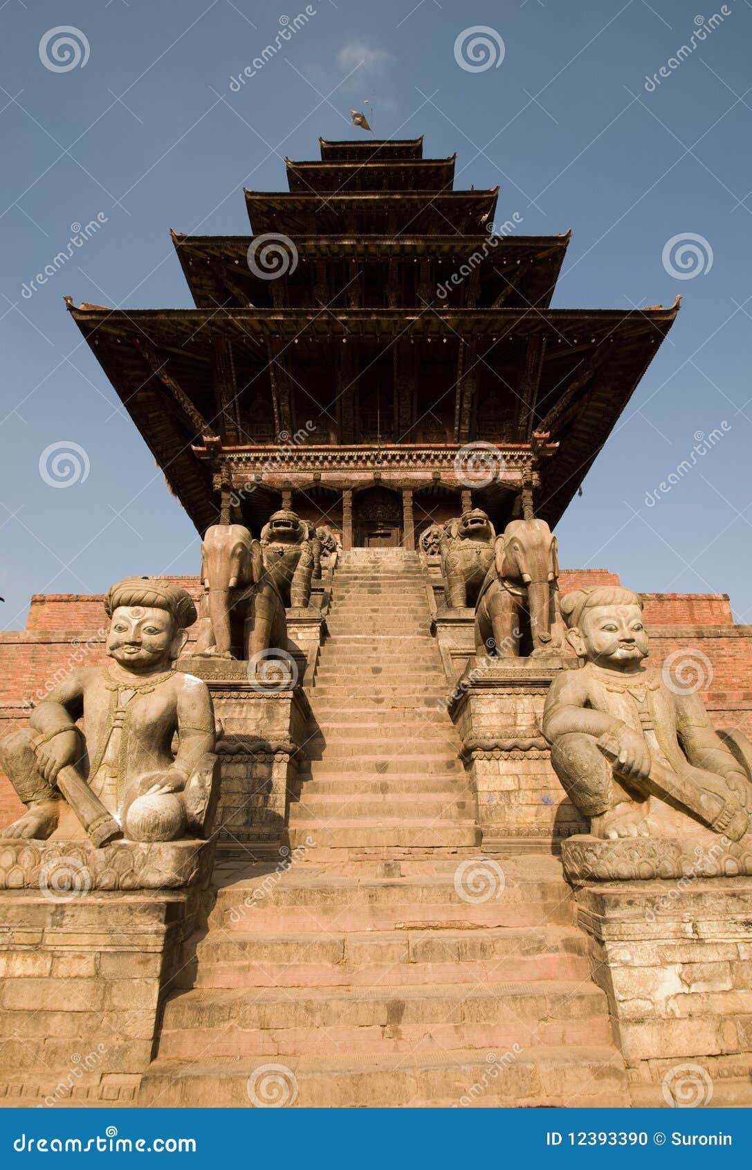 Nyatapola Temple stock photo. Image of temple, step, bhaktapur - 12393390
