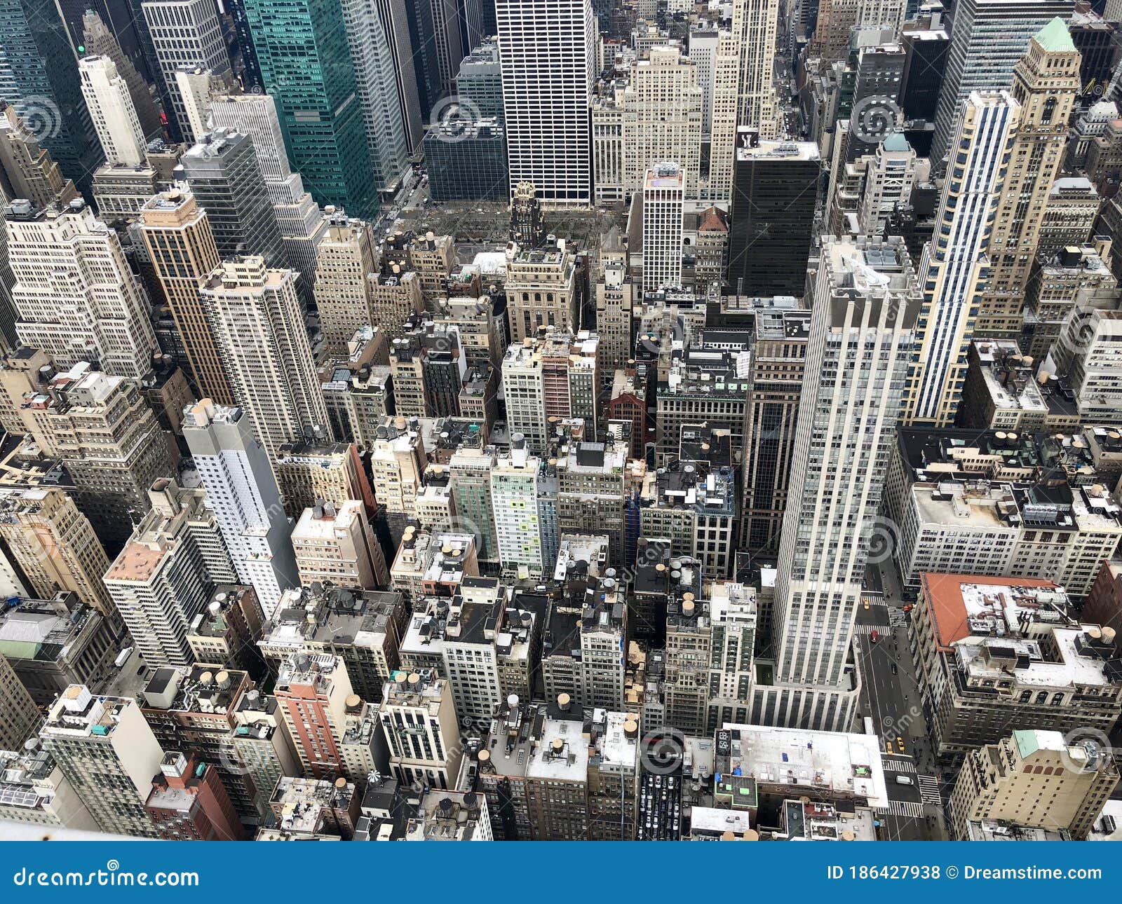 Manhattan birds eye view stock photo. Image of view - 186427938