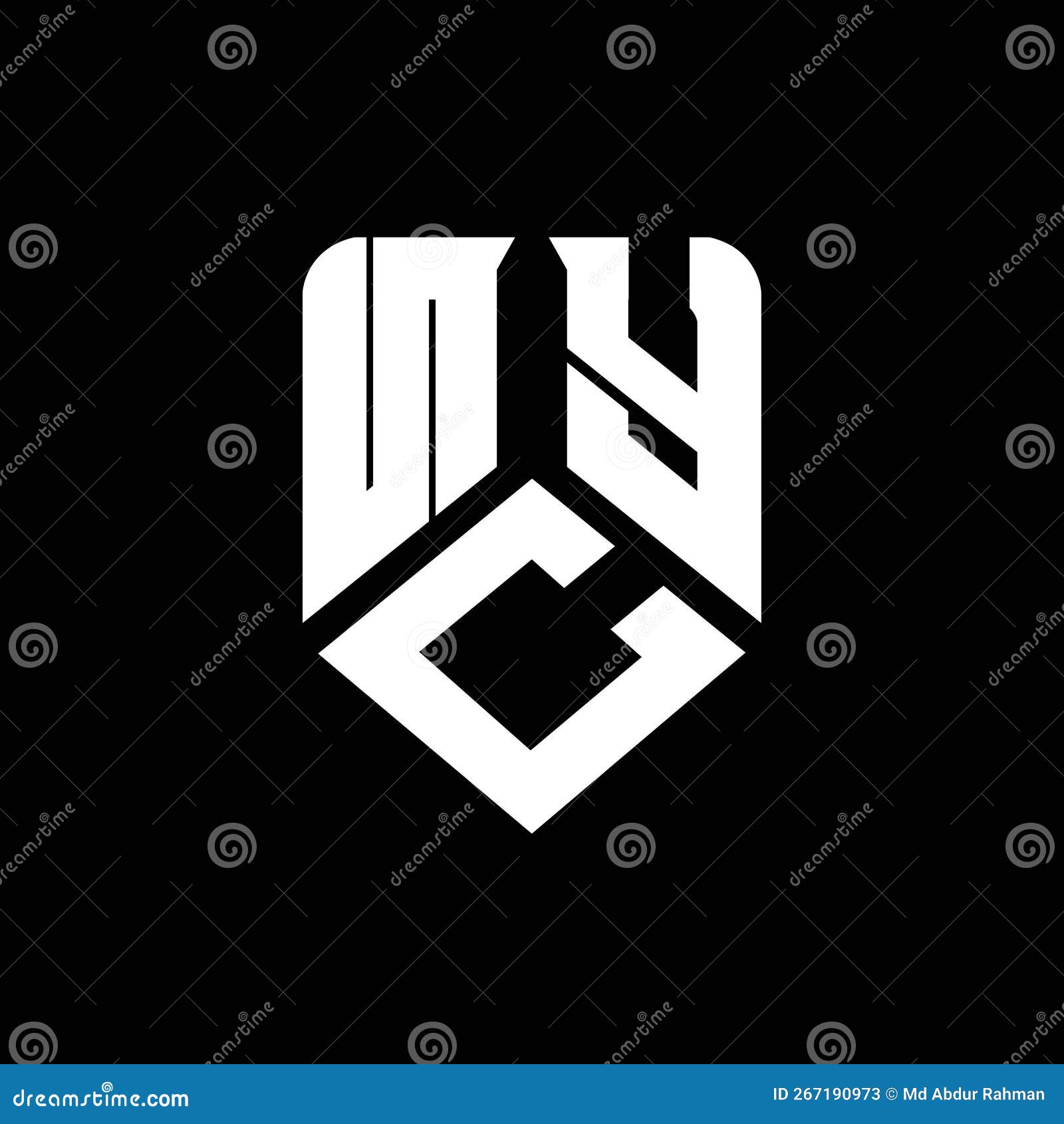 NYC Abstract Monogram Shield Logo Design on White Background. Stock ...