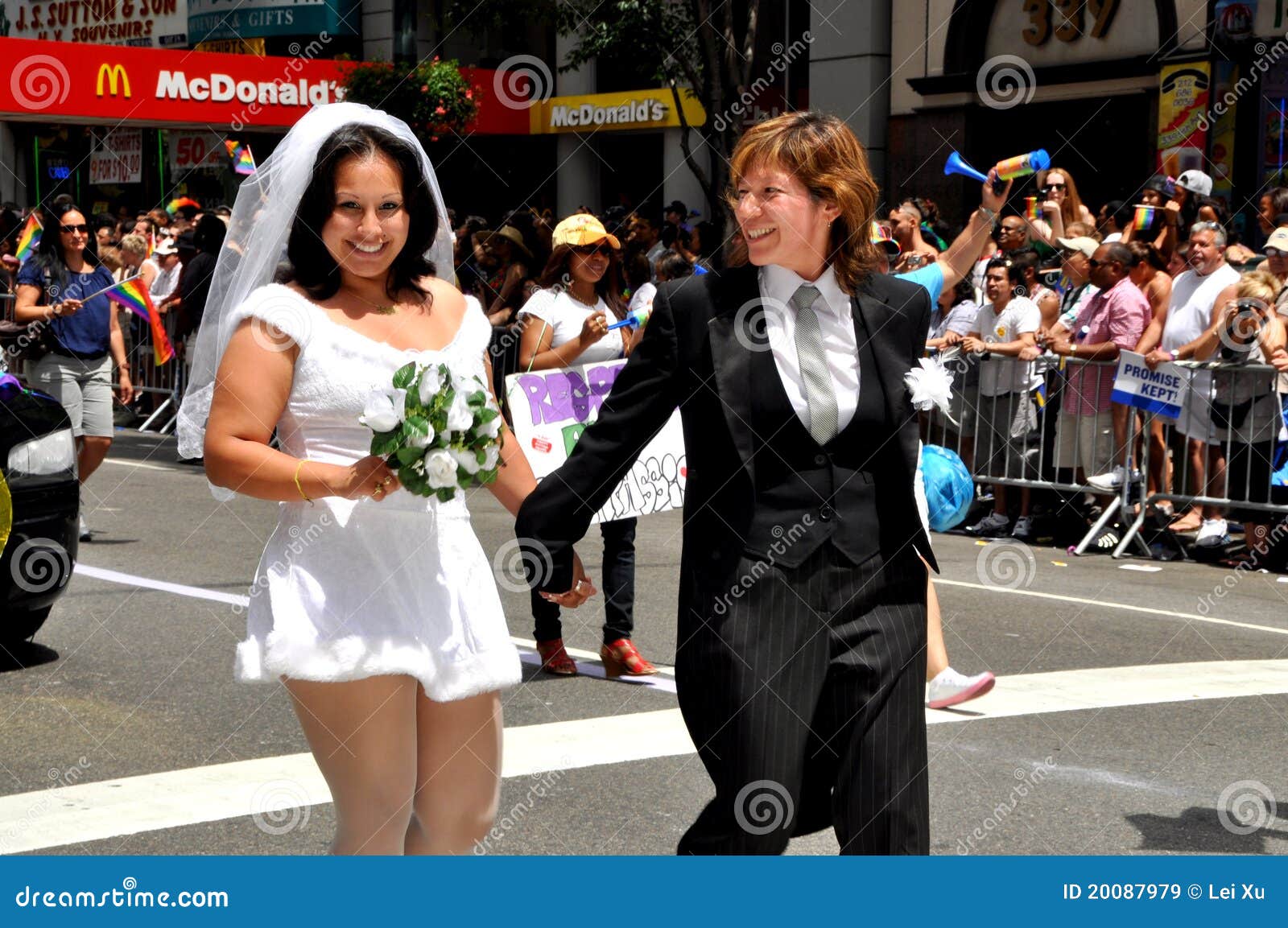 NYC: Bride and Bride at Gay Pride Parade Editorial Stock Image - Image ...