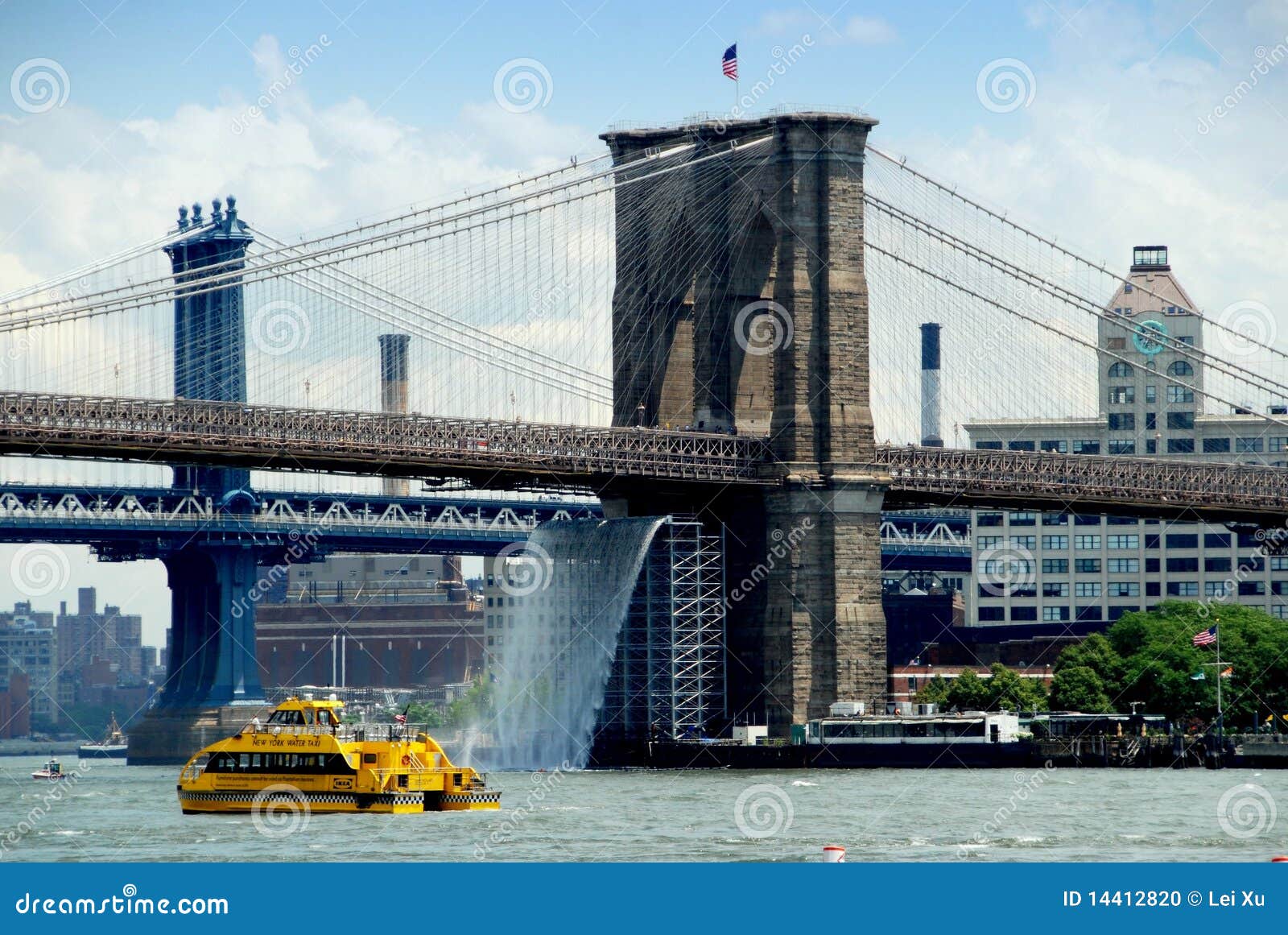 NYC: Brooklyn Bridge editorial image. Image of river - 14412820