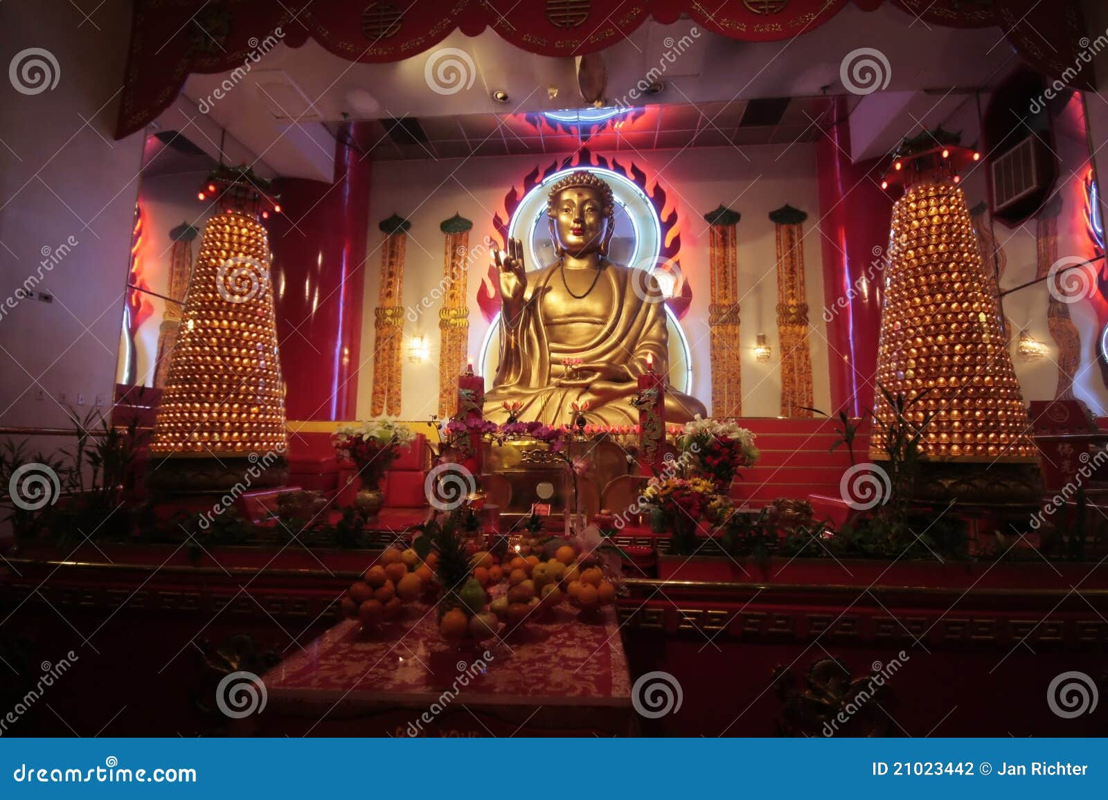 NYC Budhist Temple Interior Stock Photo - Image of york, temple: 21023442