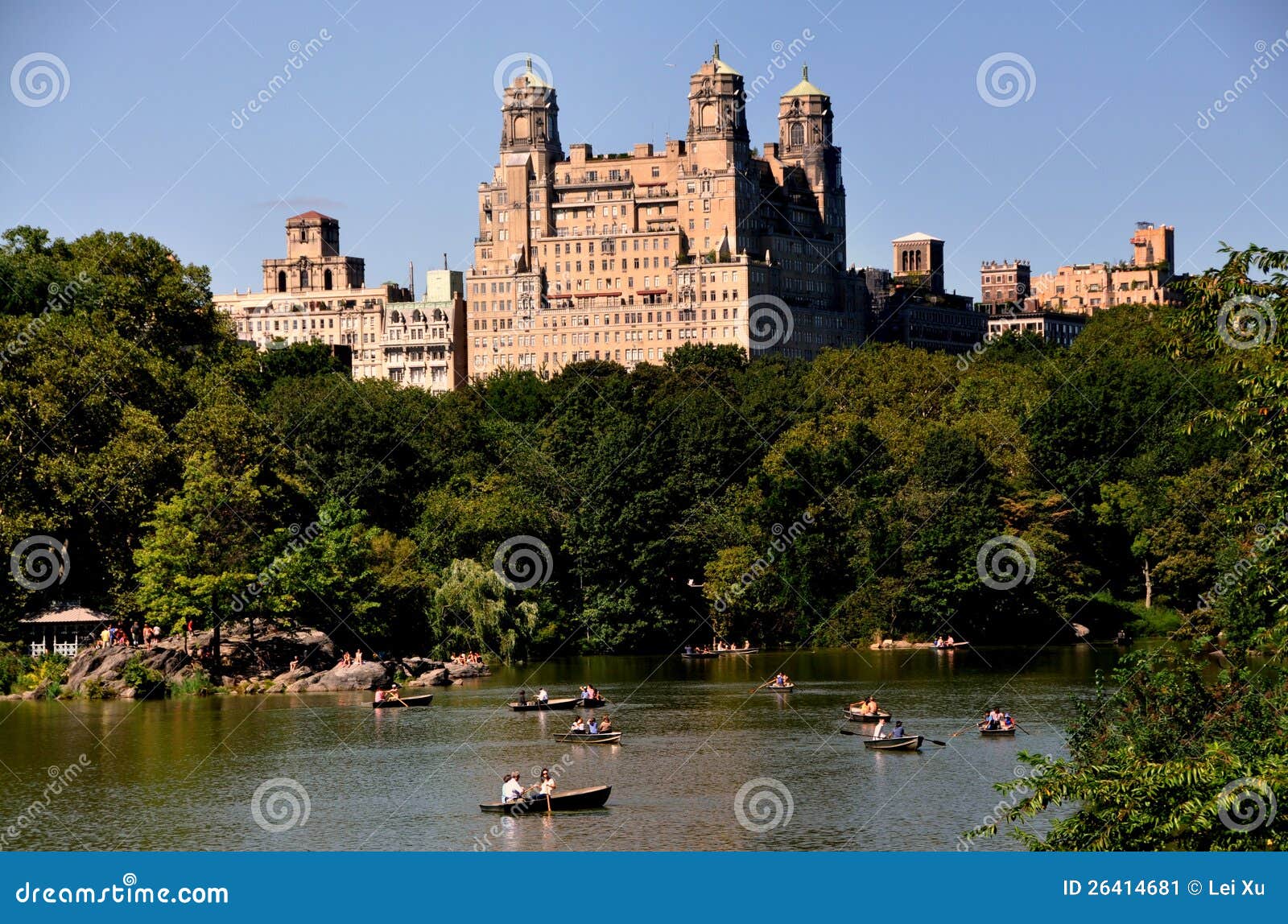 NYC: Central Park Boating Lake Editorial Photo - Image of people, view ...