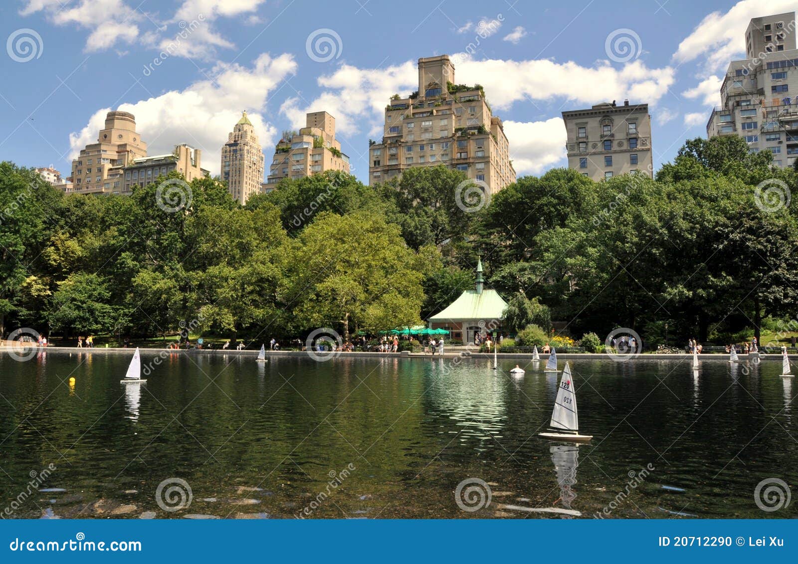 NYC: Central Park Sailboat Pond Editorial Image - Image of buildings ...