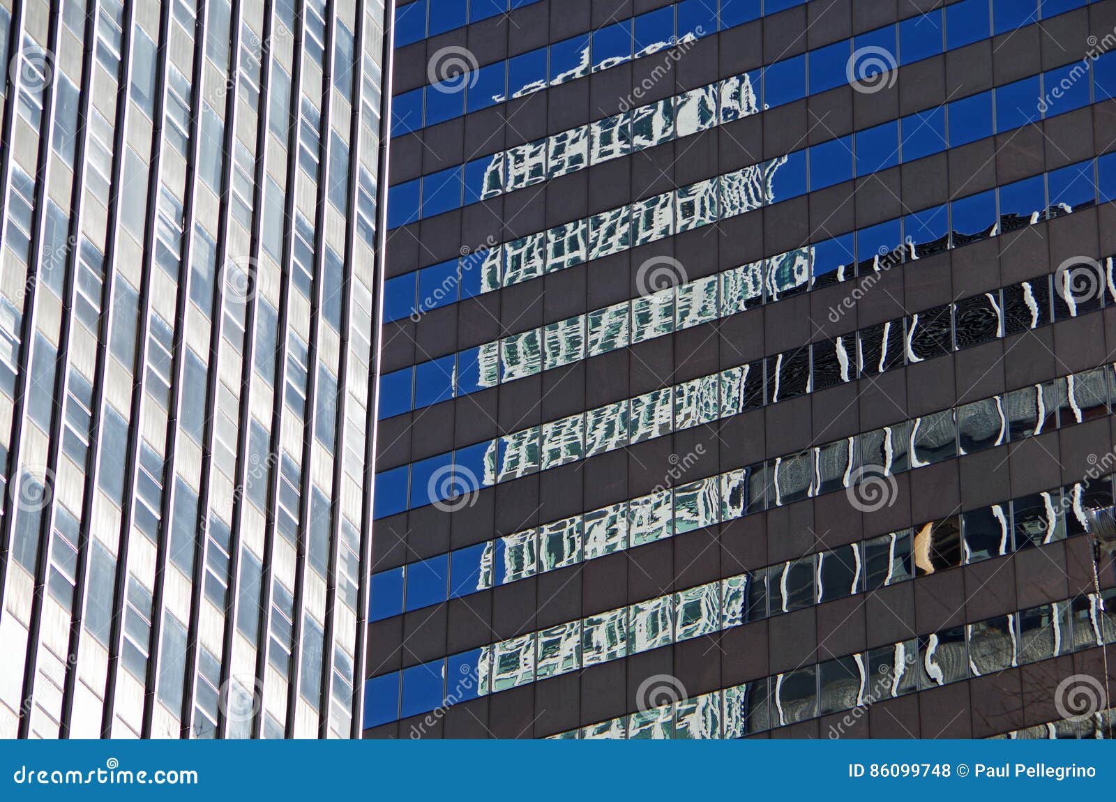 NYC Intersecting High-rise Buildings Architectural Reflections Stock ...