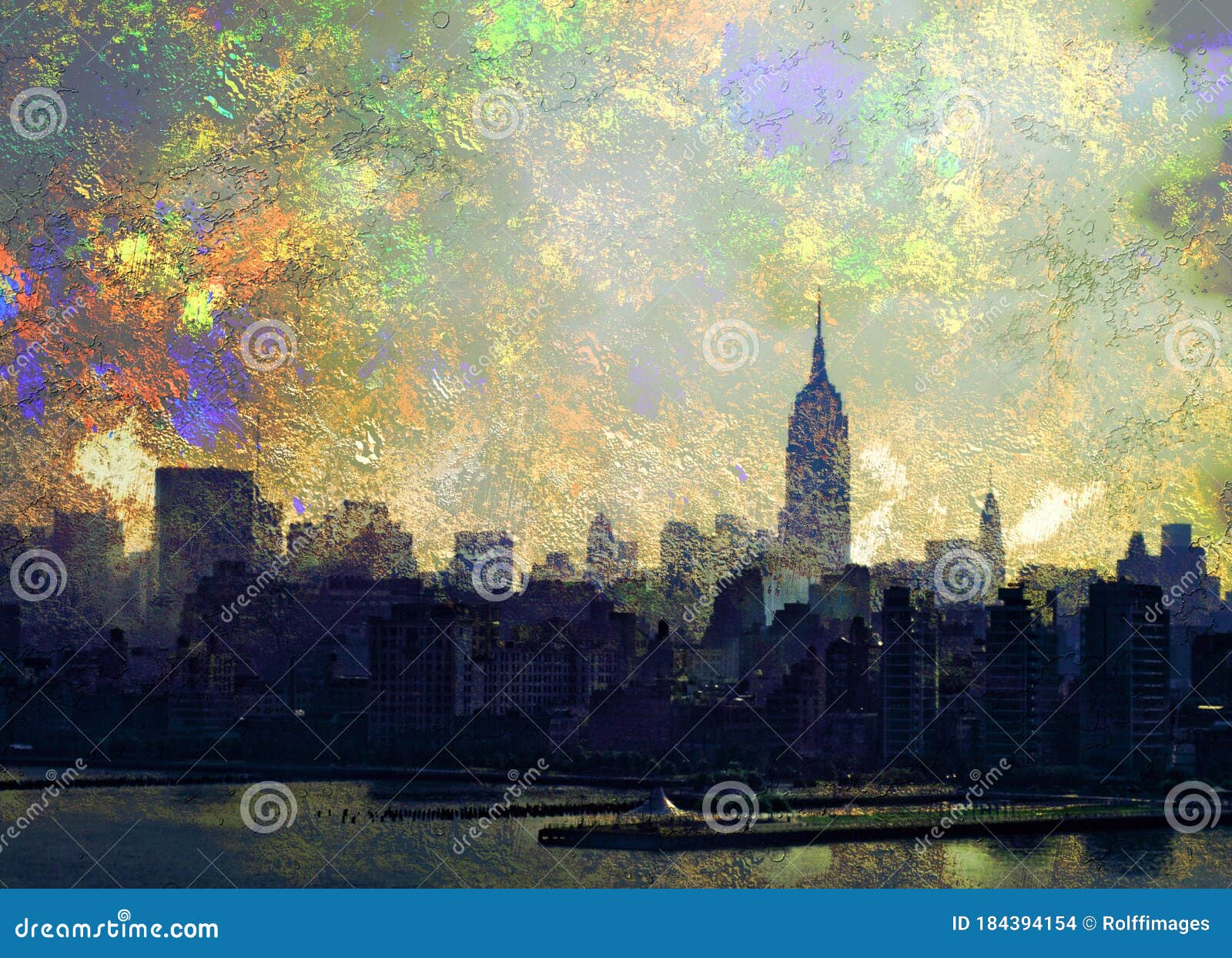 NYC landscape stock photo. Image of buildings, building - 184394154