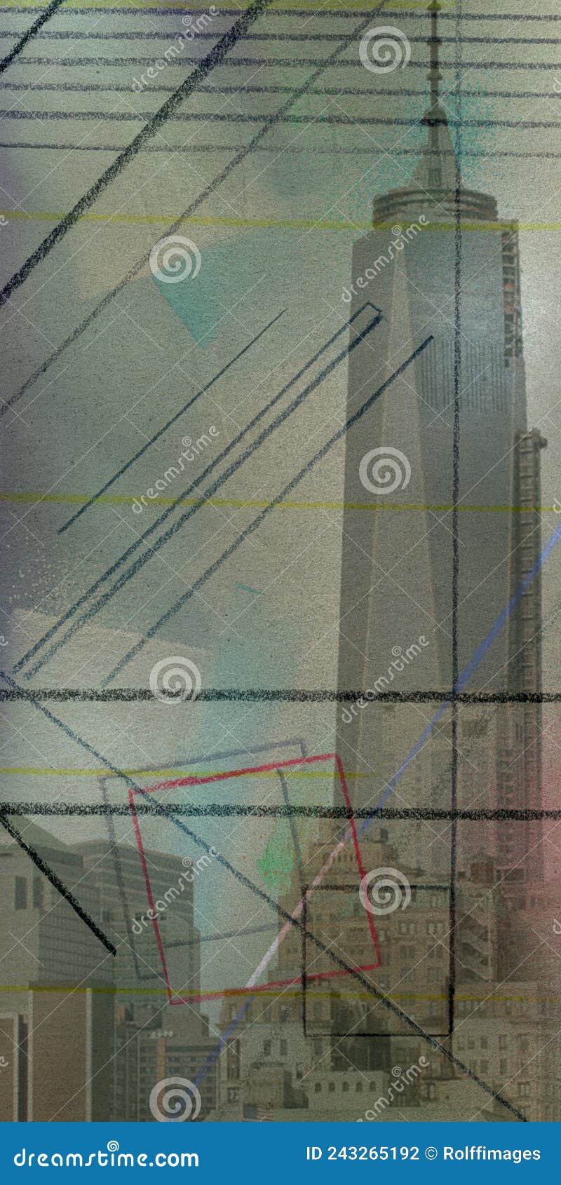 NYC Landscape. WTC stock illustration. Illustration of silhouettes ...