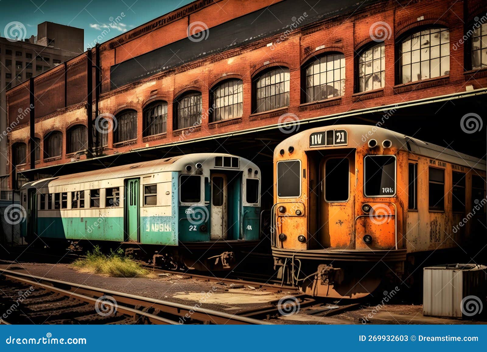 NYC Old Outdated Subway Cars in a Metro Depot in Daytime. Neural ... NYC Old Outdated Subway Cars in a Metro Depot in Daytime. Neural ...