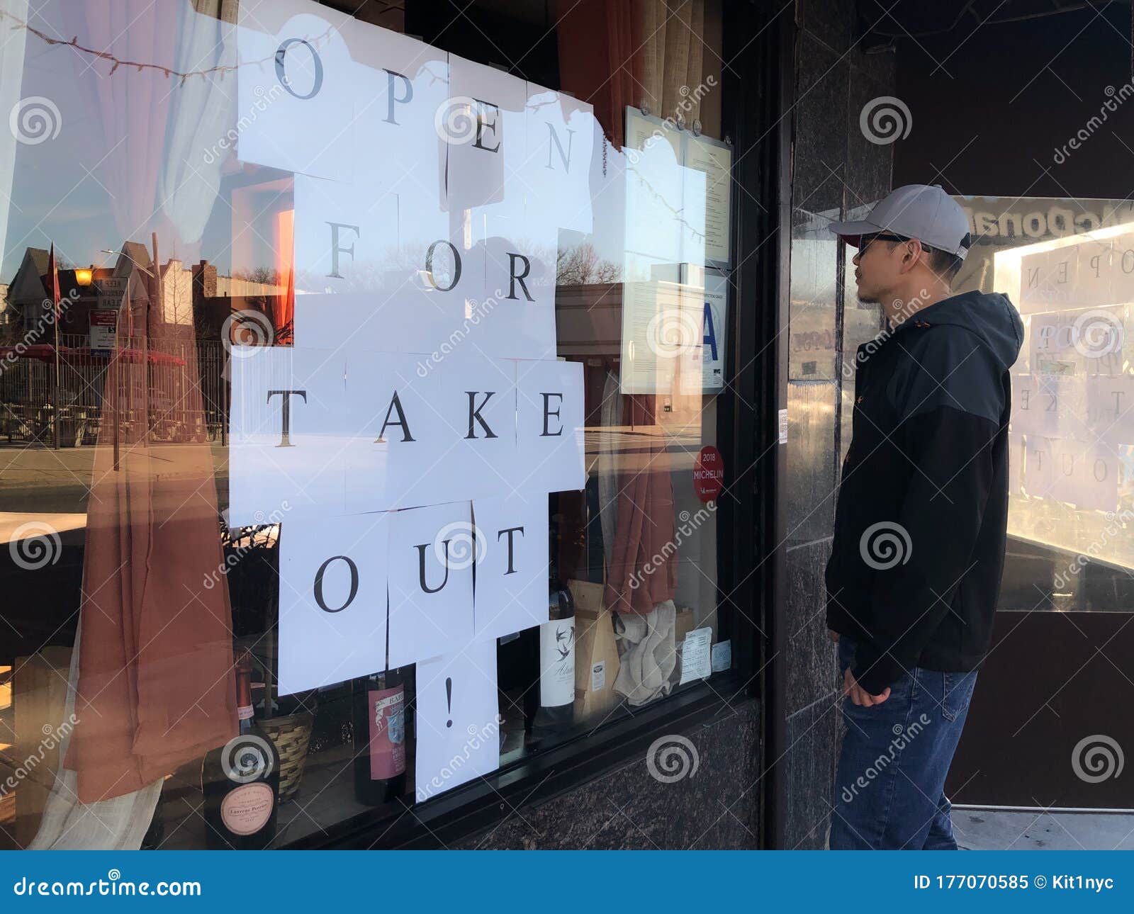 NYC Restaurant No Dining in and Take Out Sign during Coronavirus ...