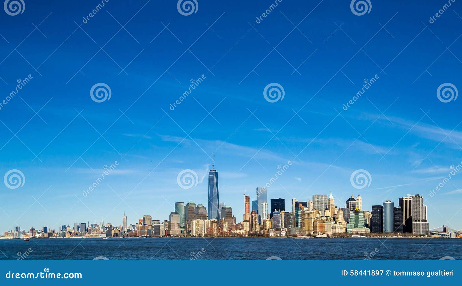 NYC Skyline stock image. Image of clouds, triangle, buildings - 58441897
