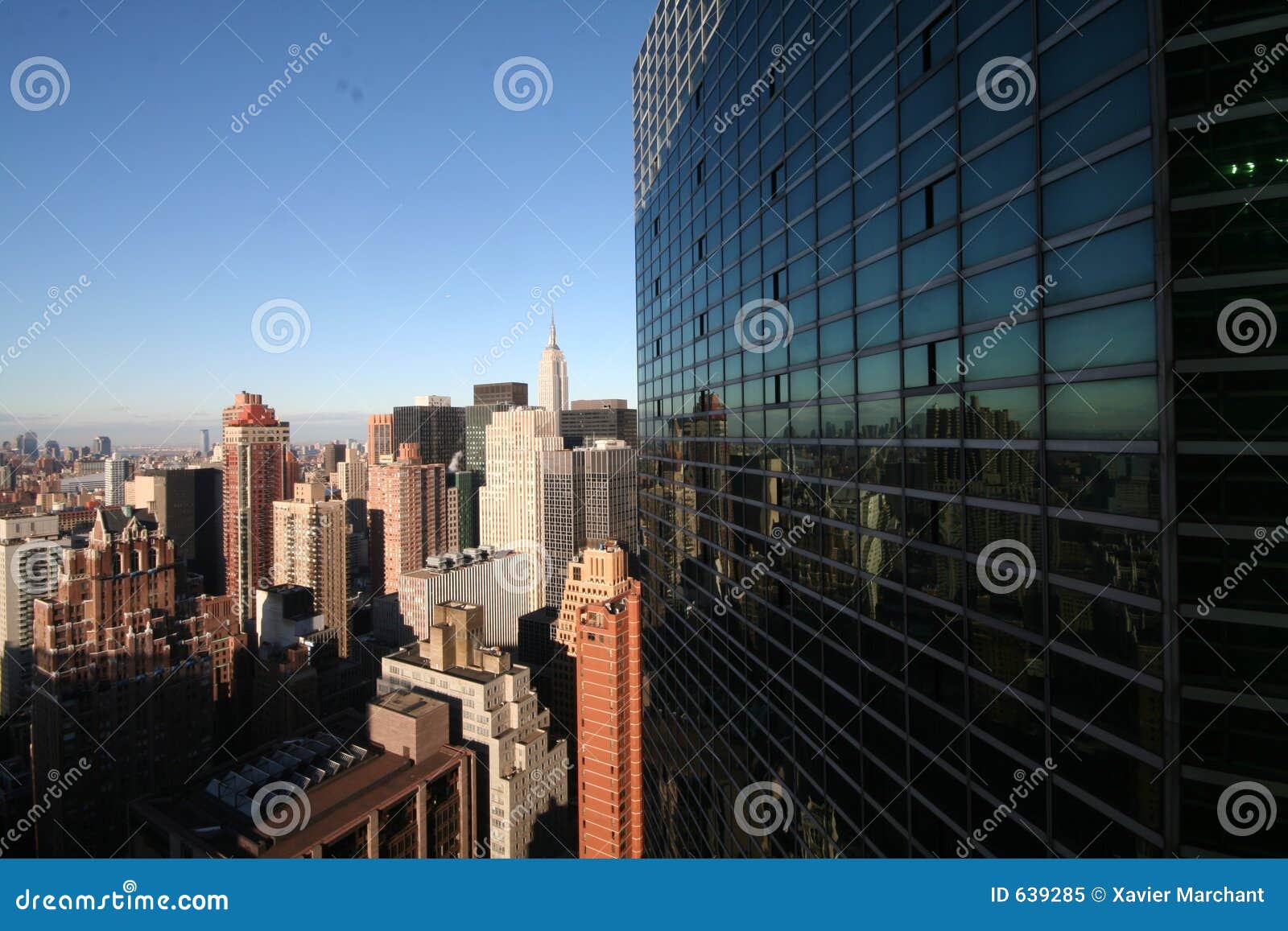 NYC Skyline with a Reflection Stock Image - Image of close, building ...