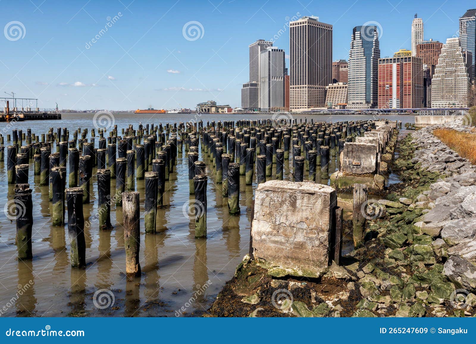 NYC Spring - Lower Manhattan Seen from Brooklyn Stock Image - Image of ...