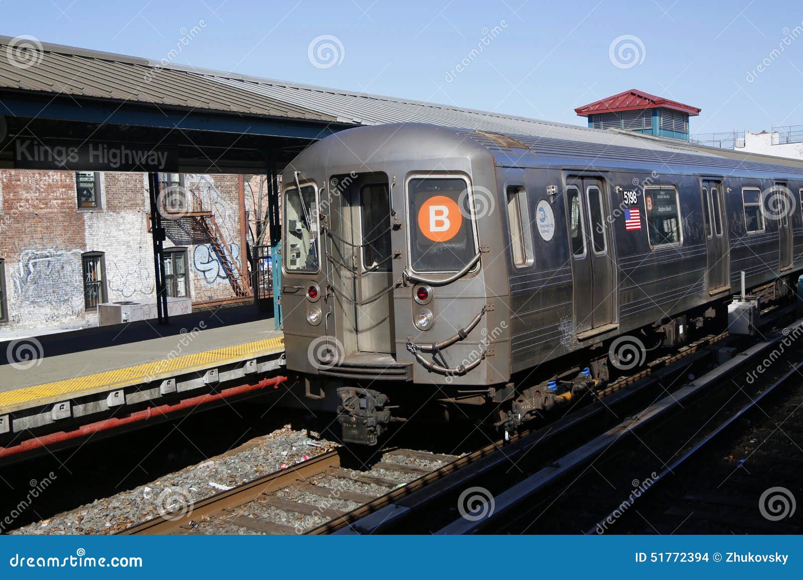 NYC Subway B Train Arriving at Kings Highway Station in Brooklyn ... NYC Subway B Train Arriving at Kings Highway Station in Brooklyn ...
