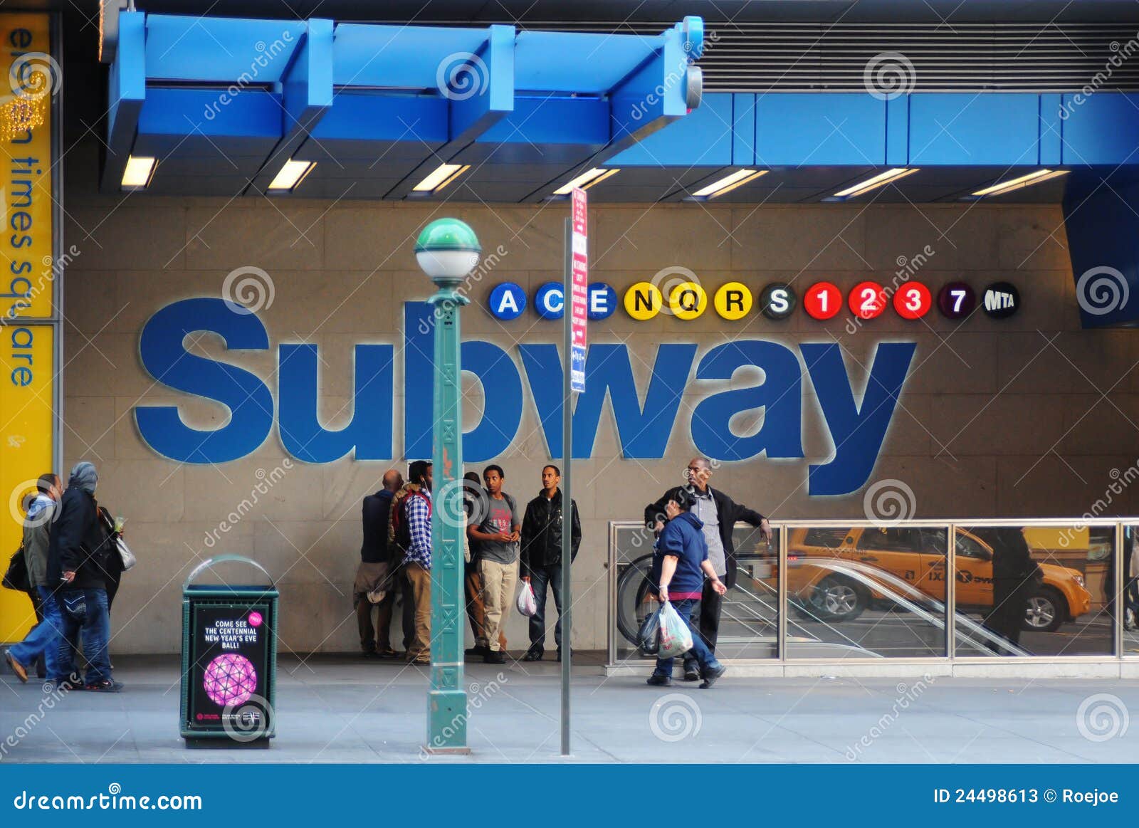 NYC Subway Entrance editorial stock photo. Image of transportation ...