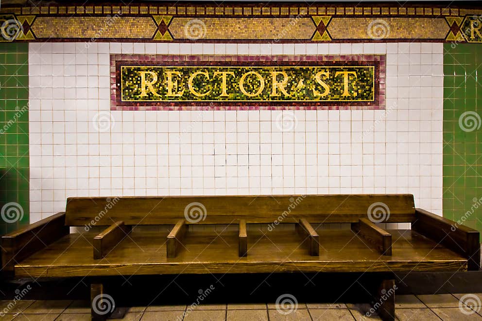 NYC Subway Station Bench stock image. Image of commute - 23189749