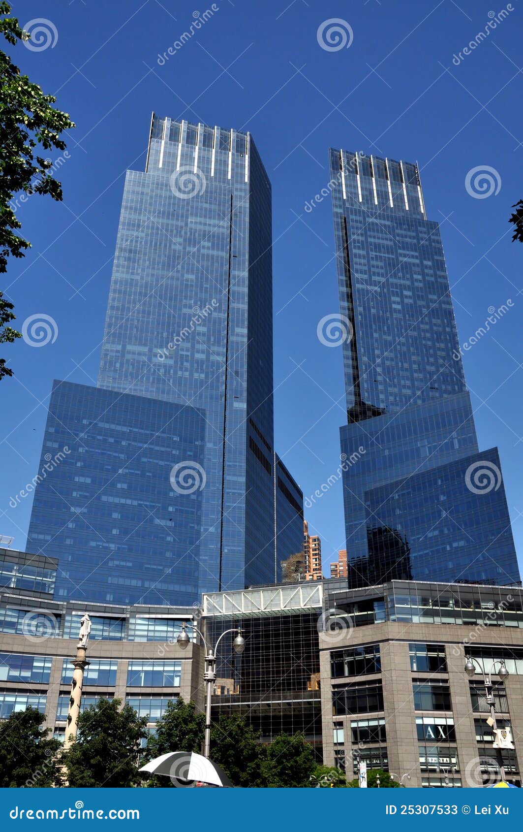 NYC: the Time Warner Center Towers Editorial Stock Photo - Image of ...