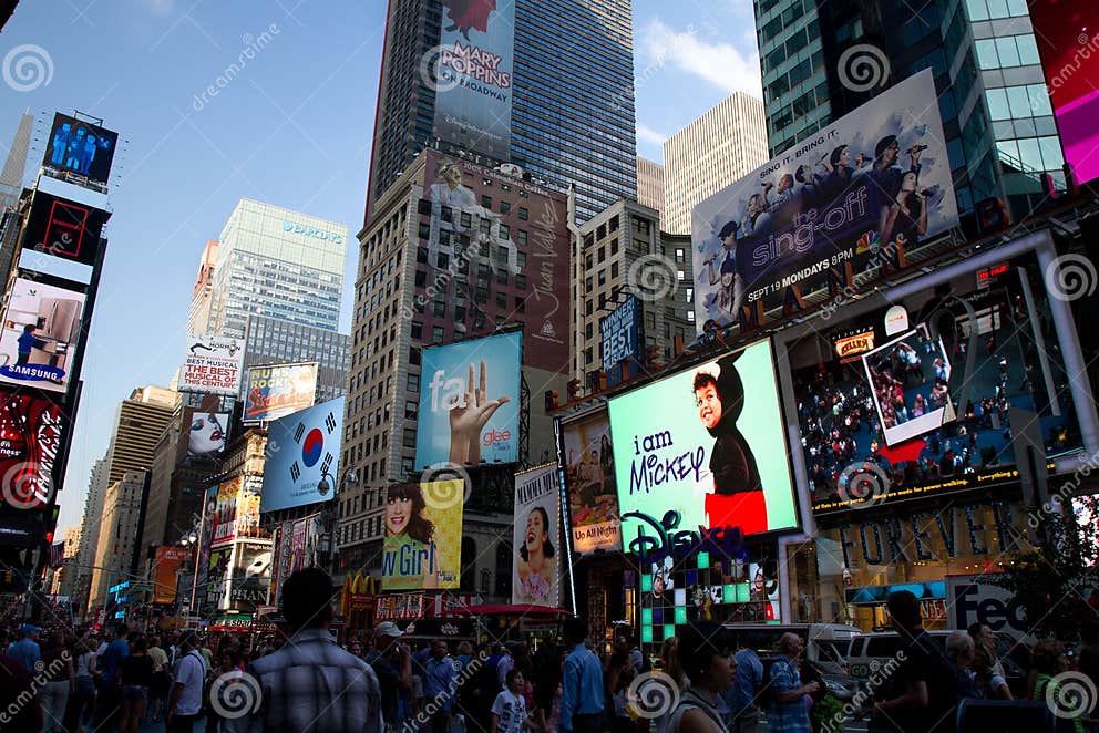 NYC, Times Square Advertising Editorial Image - Image of advertisement ...