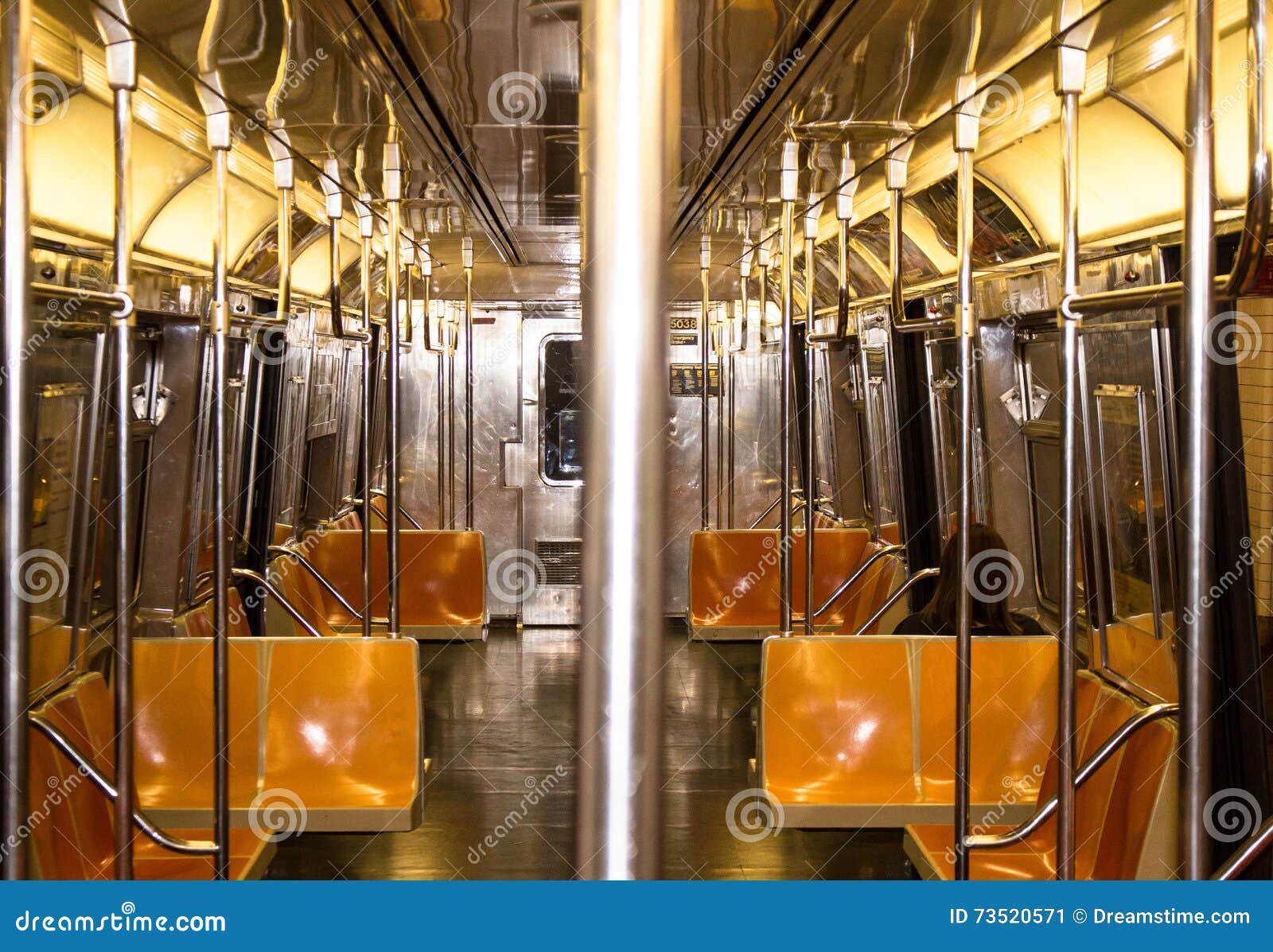 NYC Train - Inside stock image. Image of seats, subway - 73520571
