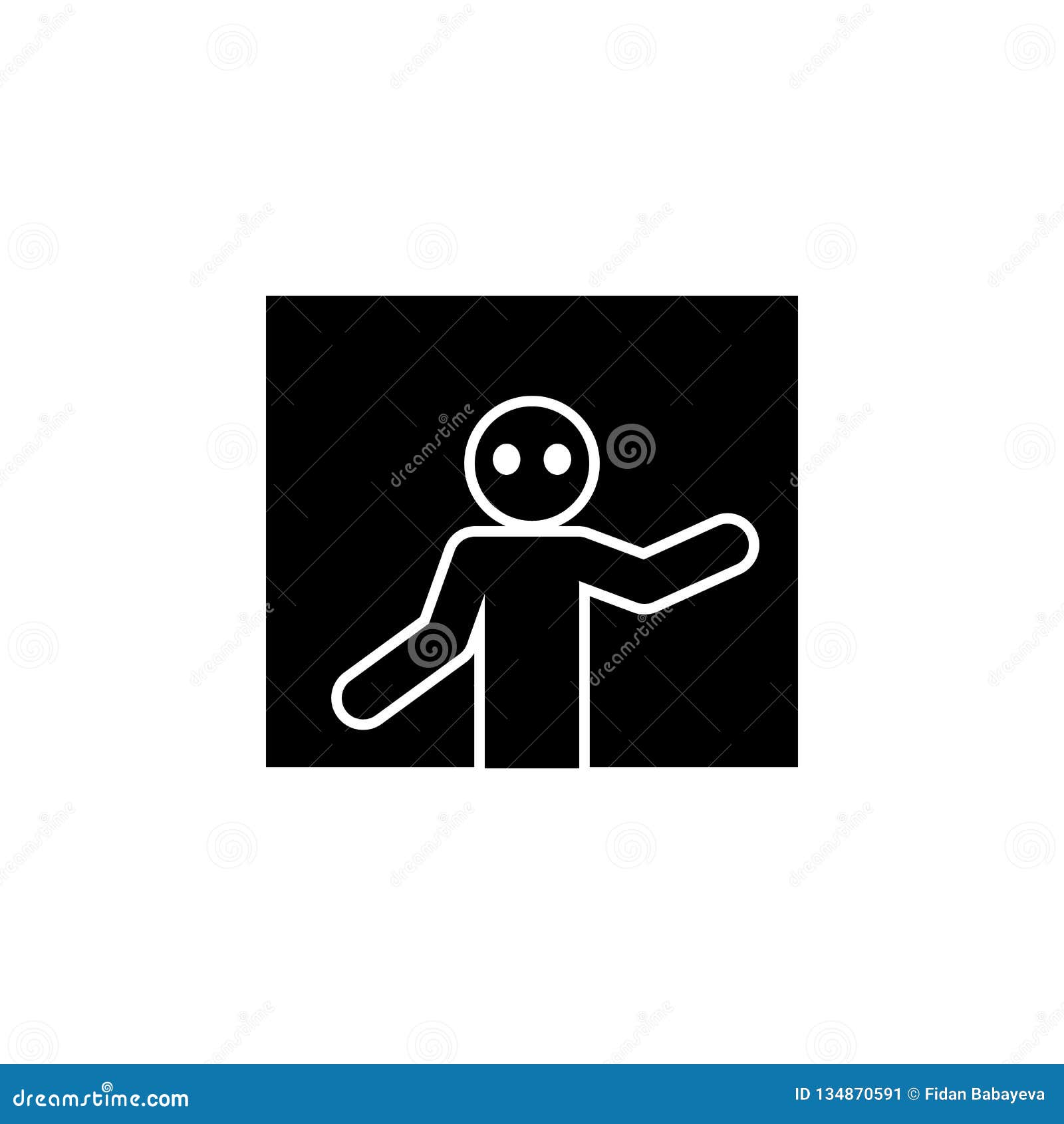 Nyctophobia, Dark, Fear Icon on White Background. Stock Vector ...