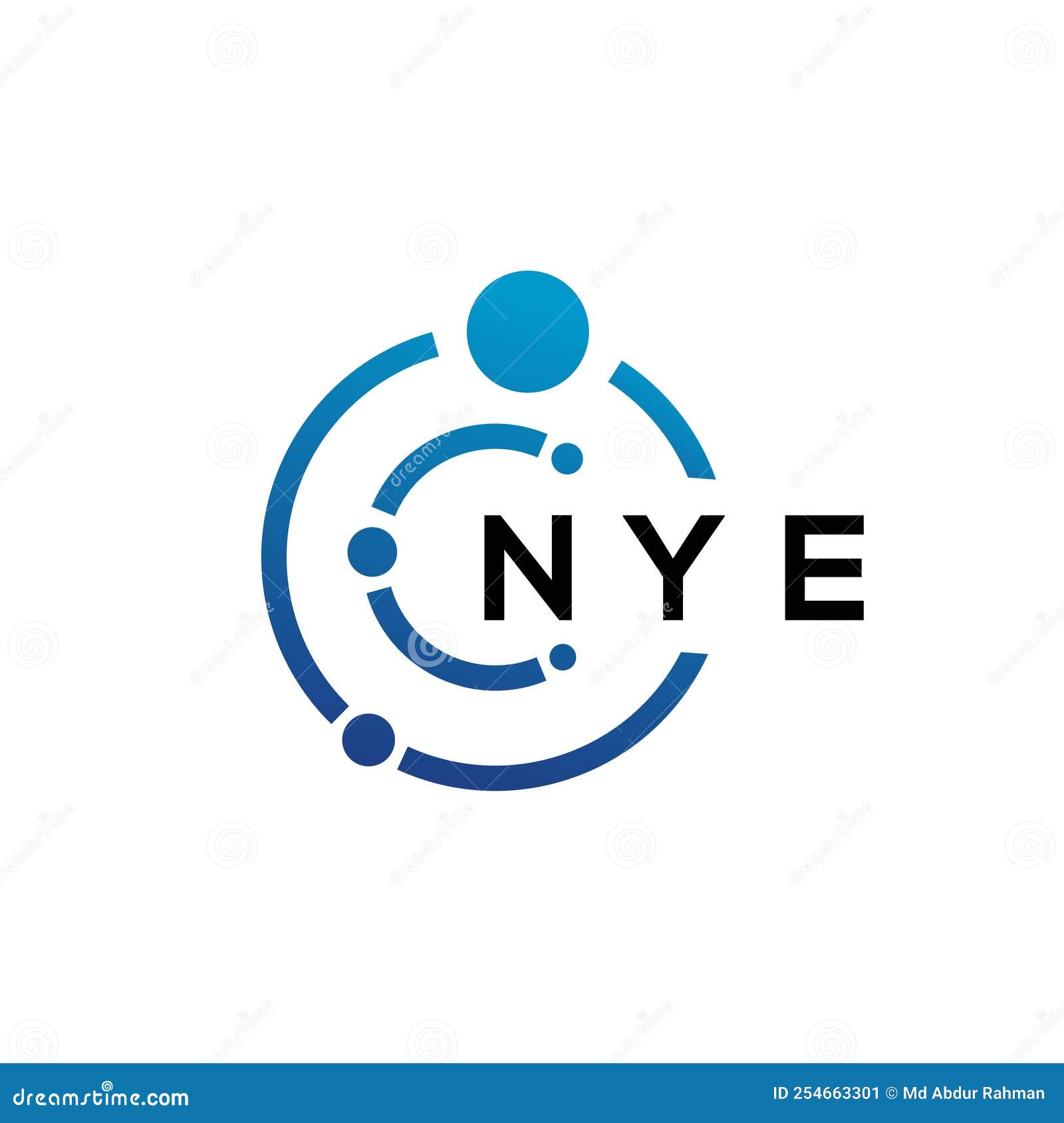 NYE Letter Technology Logo Design On White Background. NYE Creative ...