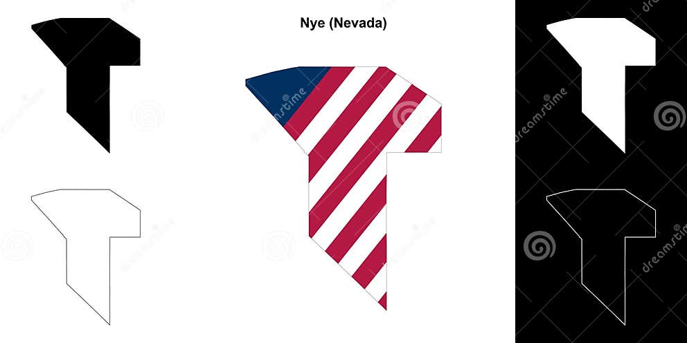 Nye outline map stock illustration. Illustration of counties - 324038286