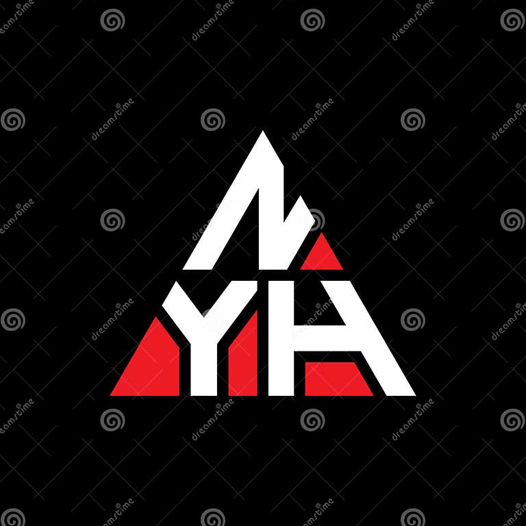 NYH Triangle Letter Logo Design with Triangle Shape. NYH Triangle Logo ...