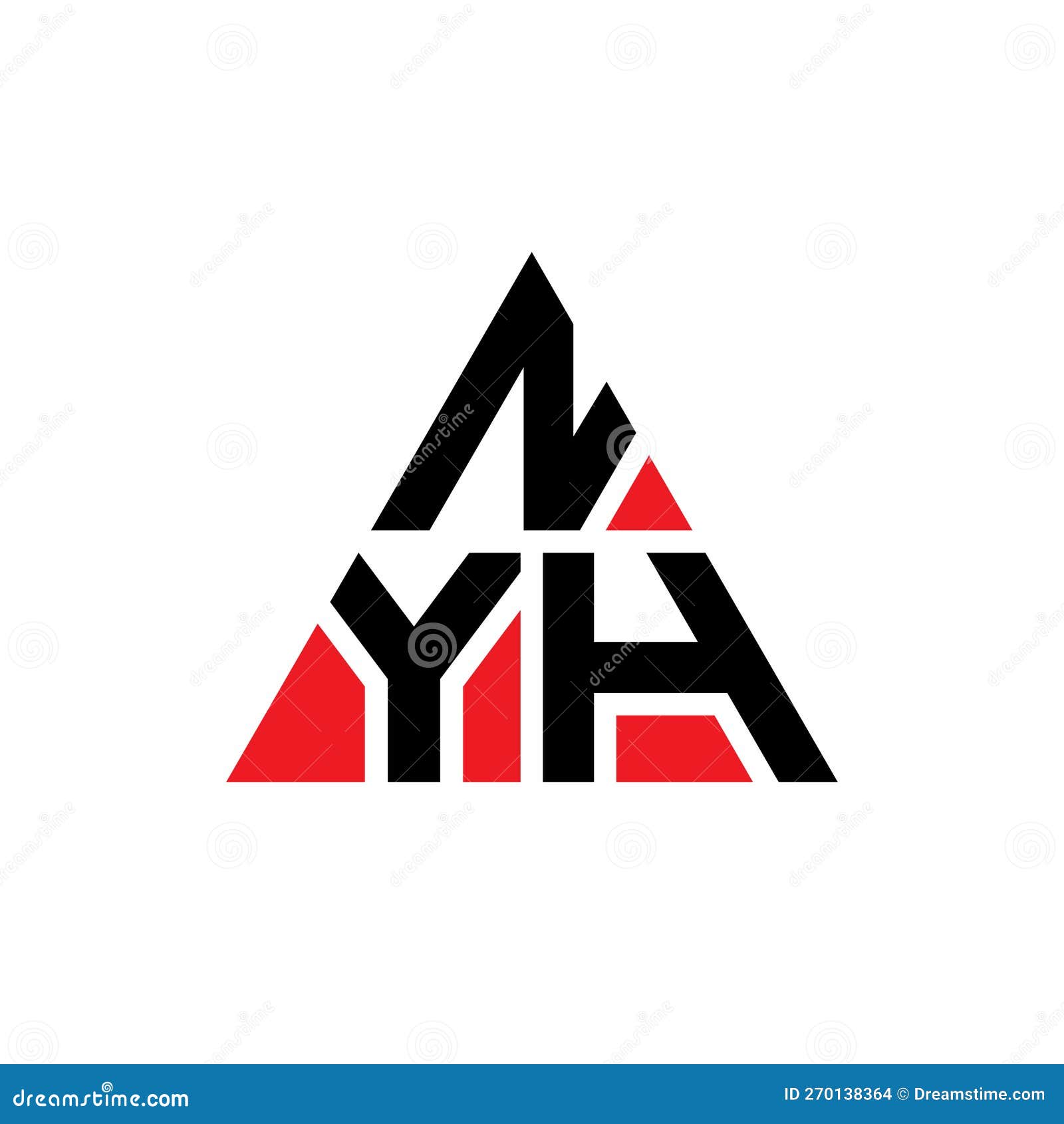 NYH Triangle Letter Logo Design with Triangle Shape. NYH Triangle Logo ...